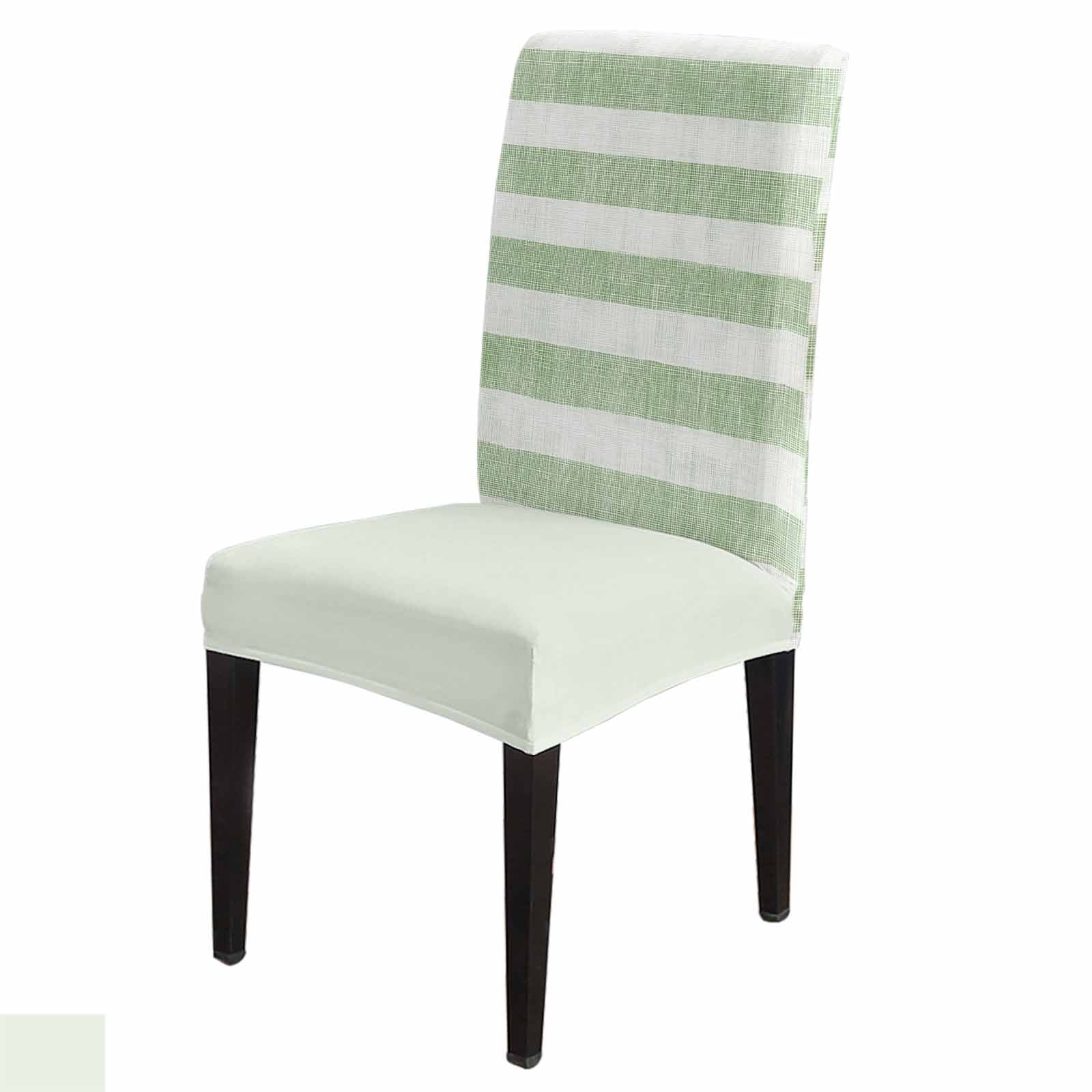 Dining Chair Covers Set of 8 Vintage Sage Green Stripes Farmhouse Linen ...