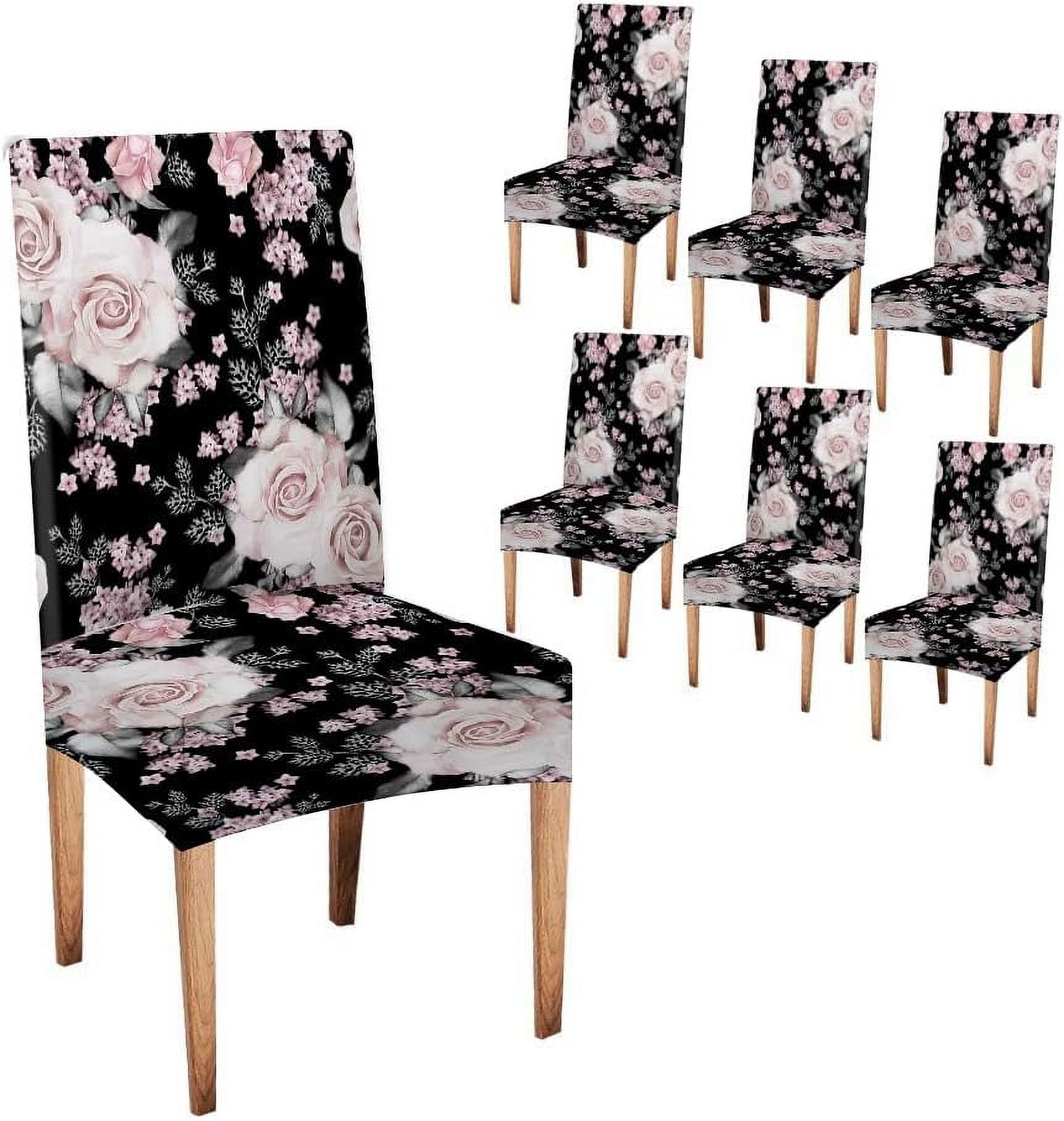 Dining Chair Covers Set of 6 Parson Chair Slipcovers Chair Protectors ...