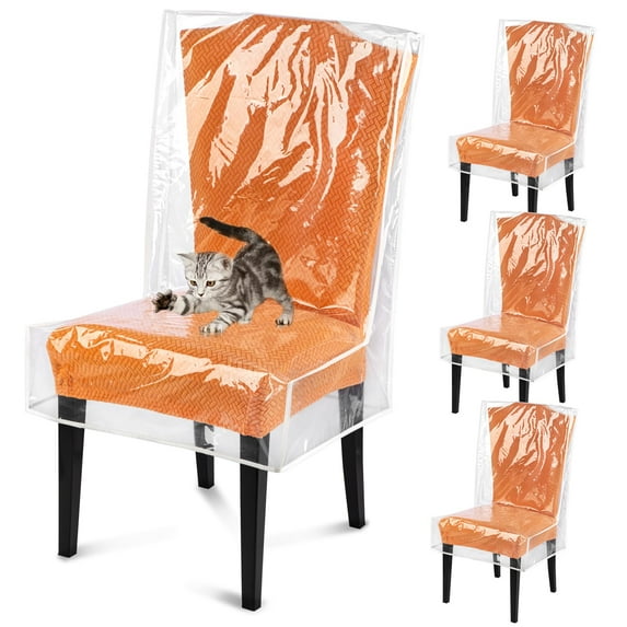 Dining Chair Covers, Waterproof Chair Covers - 4 Pack Clear Plastic ...