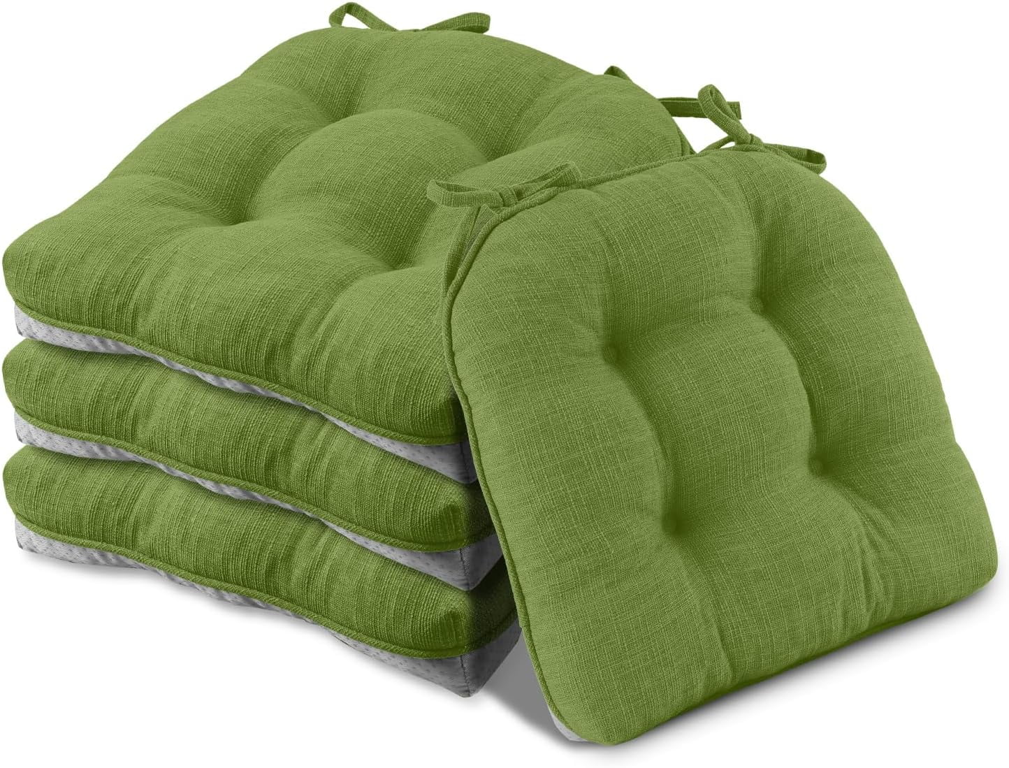 Dining Chair Cushions 4 Pack, Memory Foam with Ties and Non-Slip ...