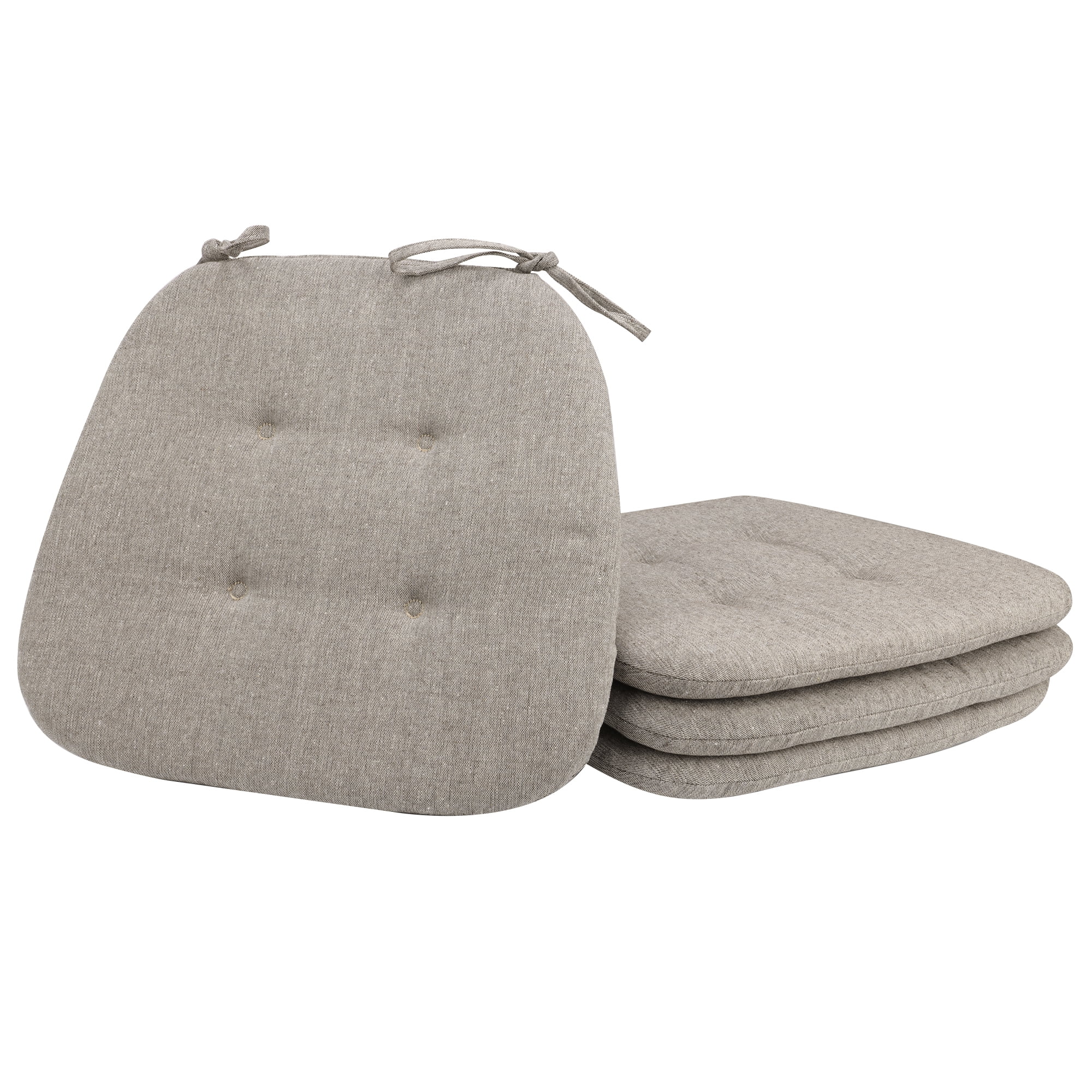 Dining Chair Cushions Set of 4, Indoor Chair Pads with Ties, 16.92" x ...