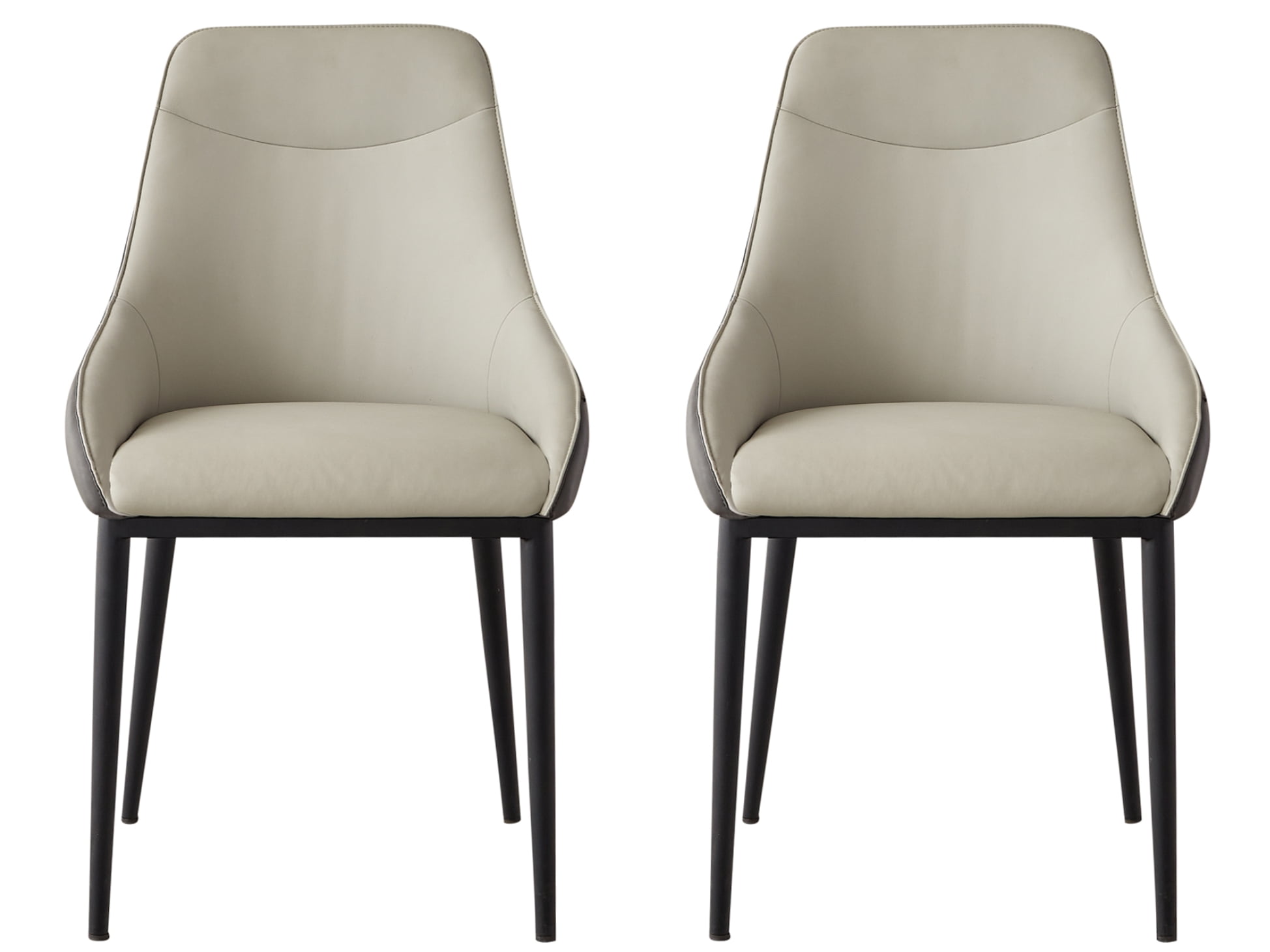 Dining Chair Modern PU Leather Dining Room Chair with Sturdy Metal Legs ...