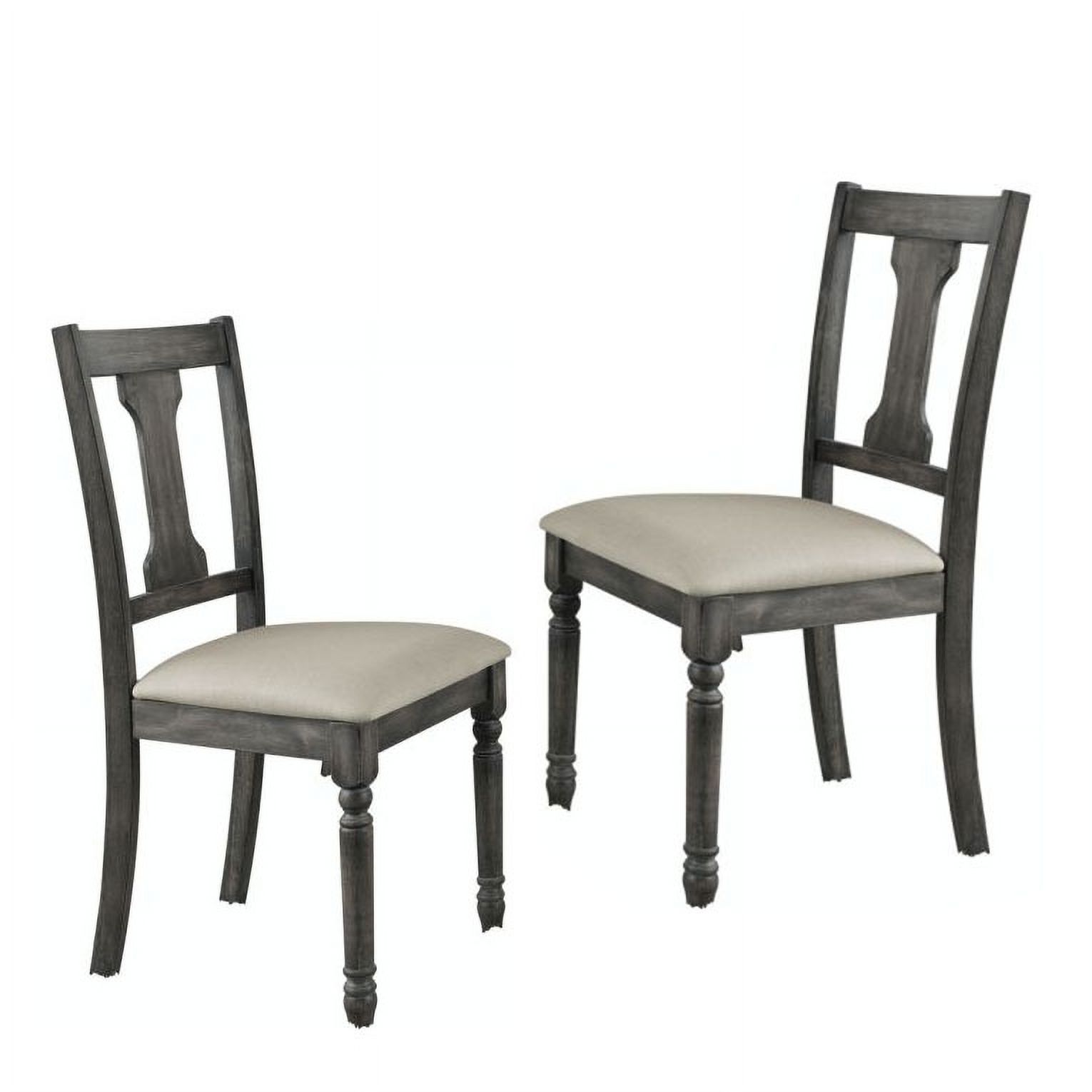 Dining Chair Set of 2, Upholstered Cushion Seat Wooden Back Side Chairs ...