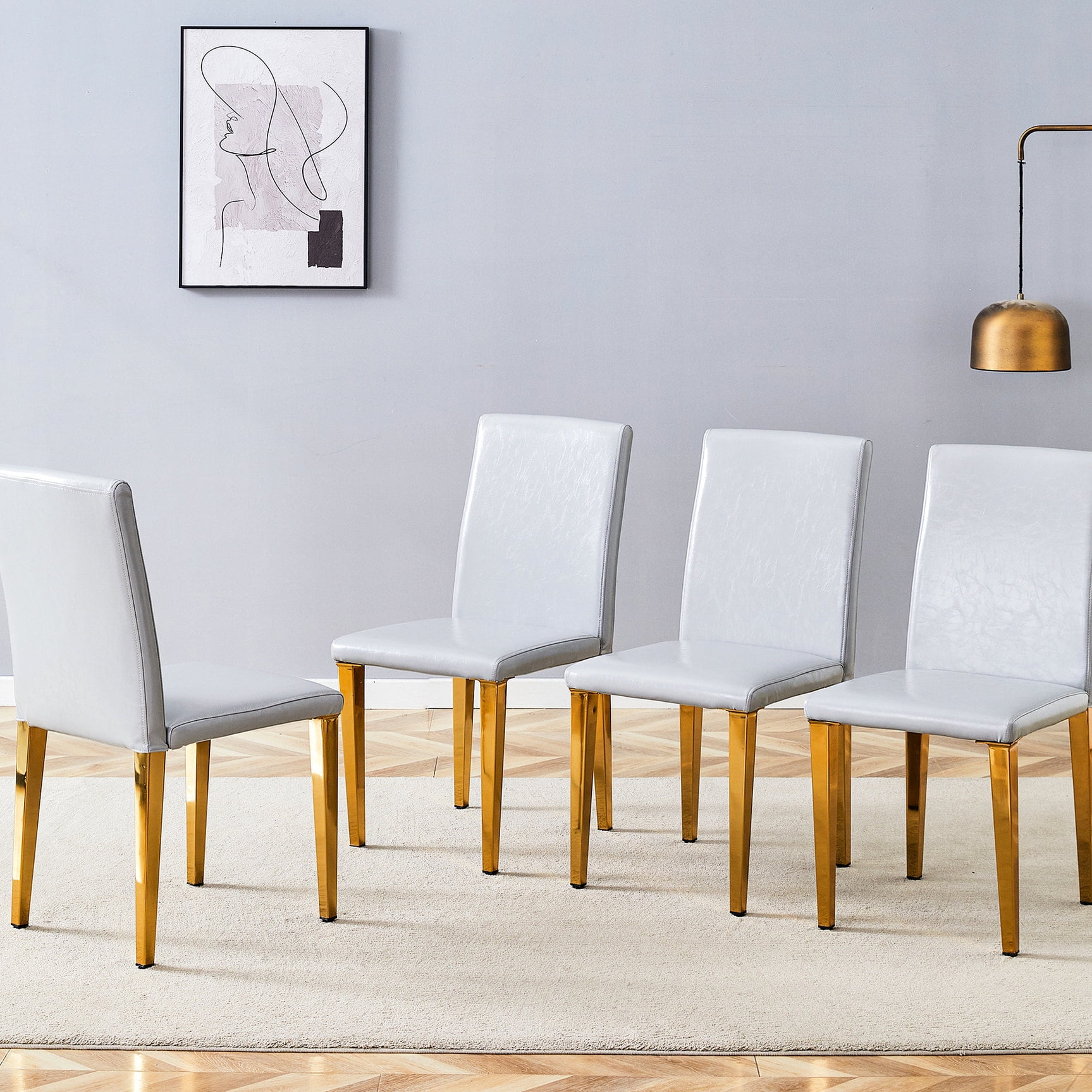 Dining Chair Set of Four | Match Various Home Environments | Light Gray ...