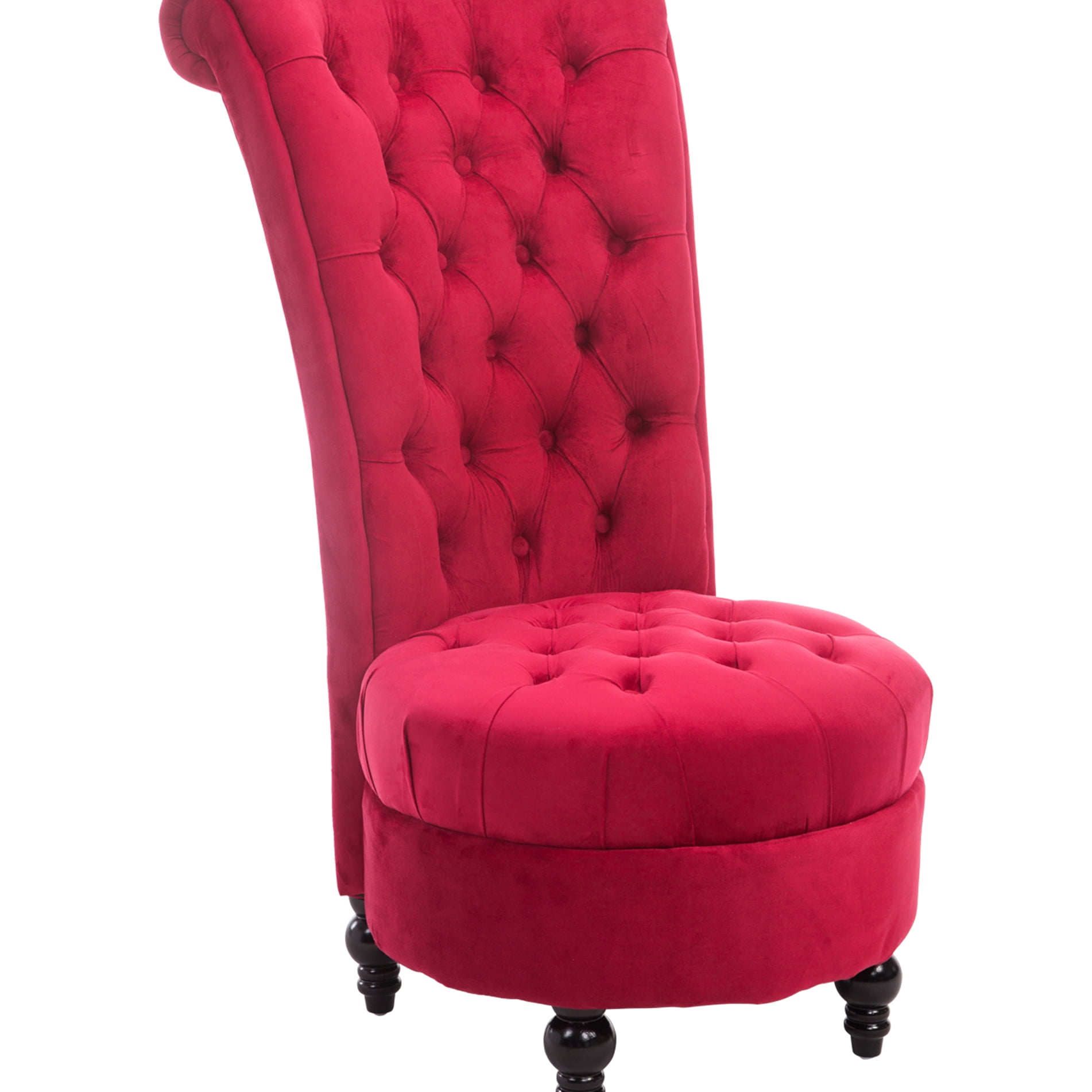 Dining Chair, Upholstered With Button Tufting, Soft Cushion, Rubberwood ...
