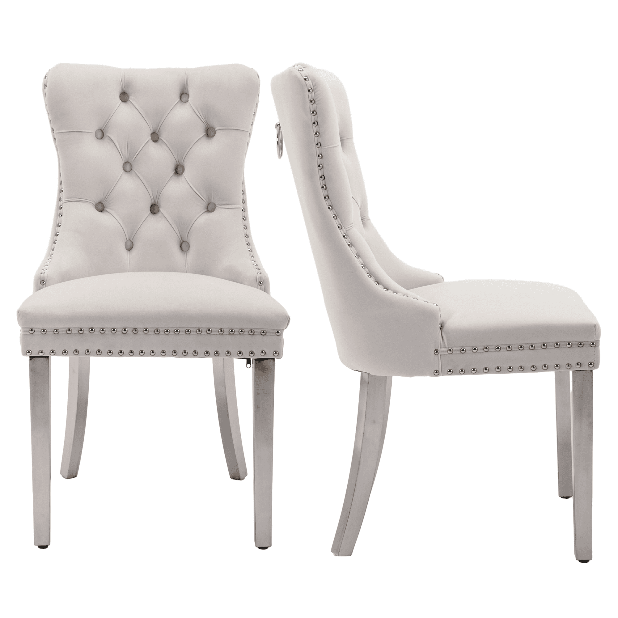 Dining Chairs, Accent Diner Chairs with Nailhead Trim and Back Ring ...
