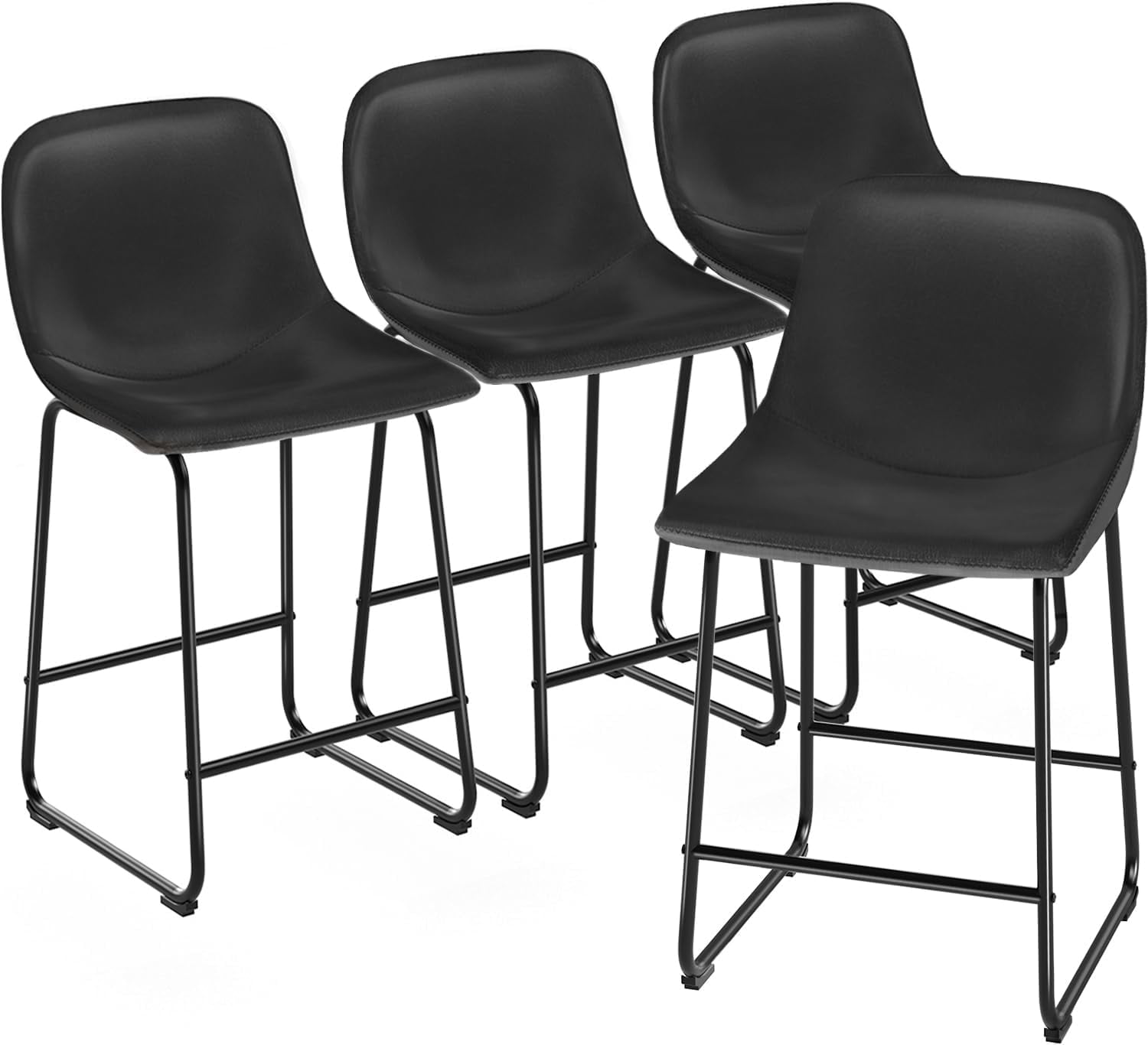 Dining Chairs Armless Counter Height Stools with Back Hold up to 500 ...