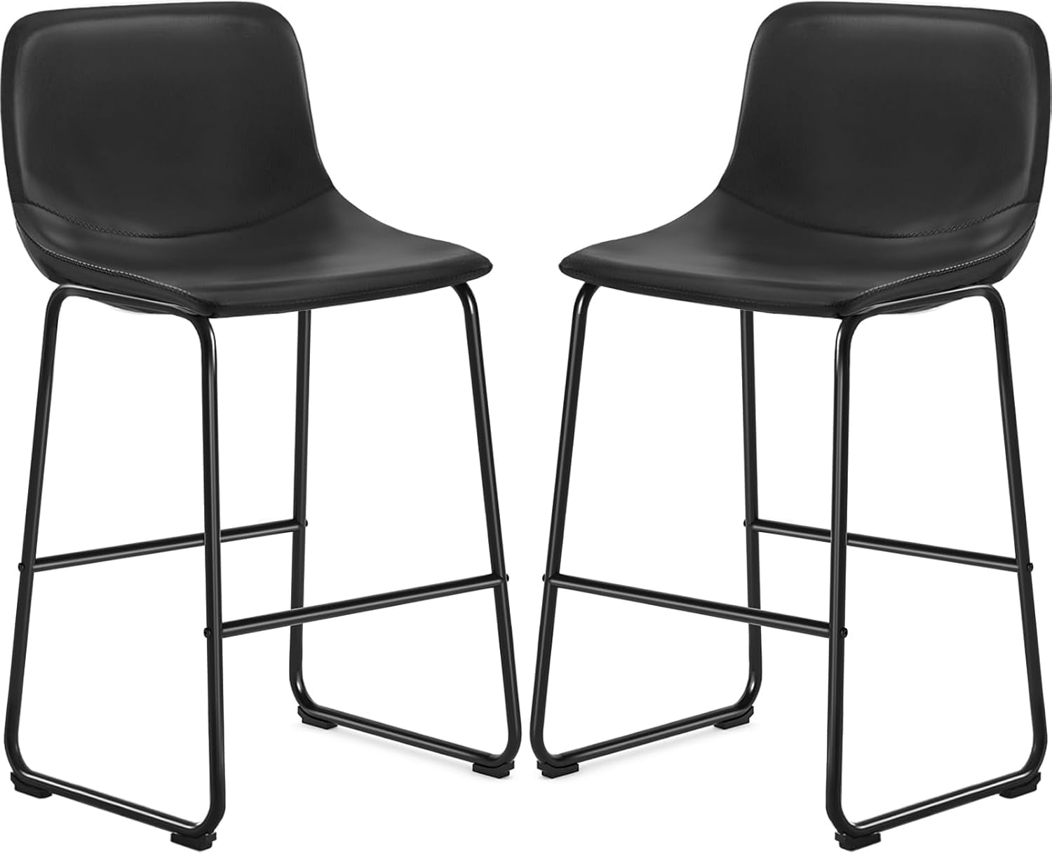 Dining Chairs Armless Counter Height Stools with Back Hold up to 500 ...