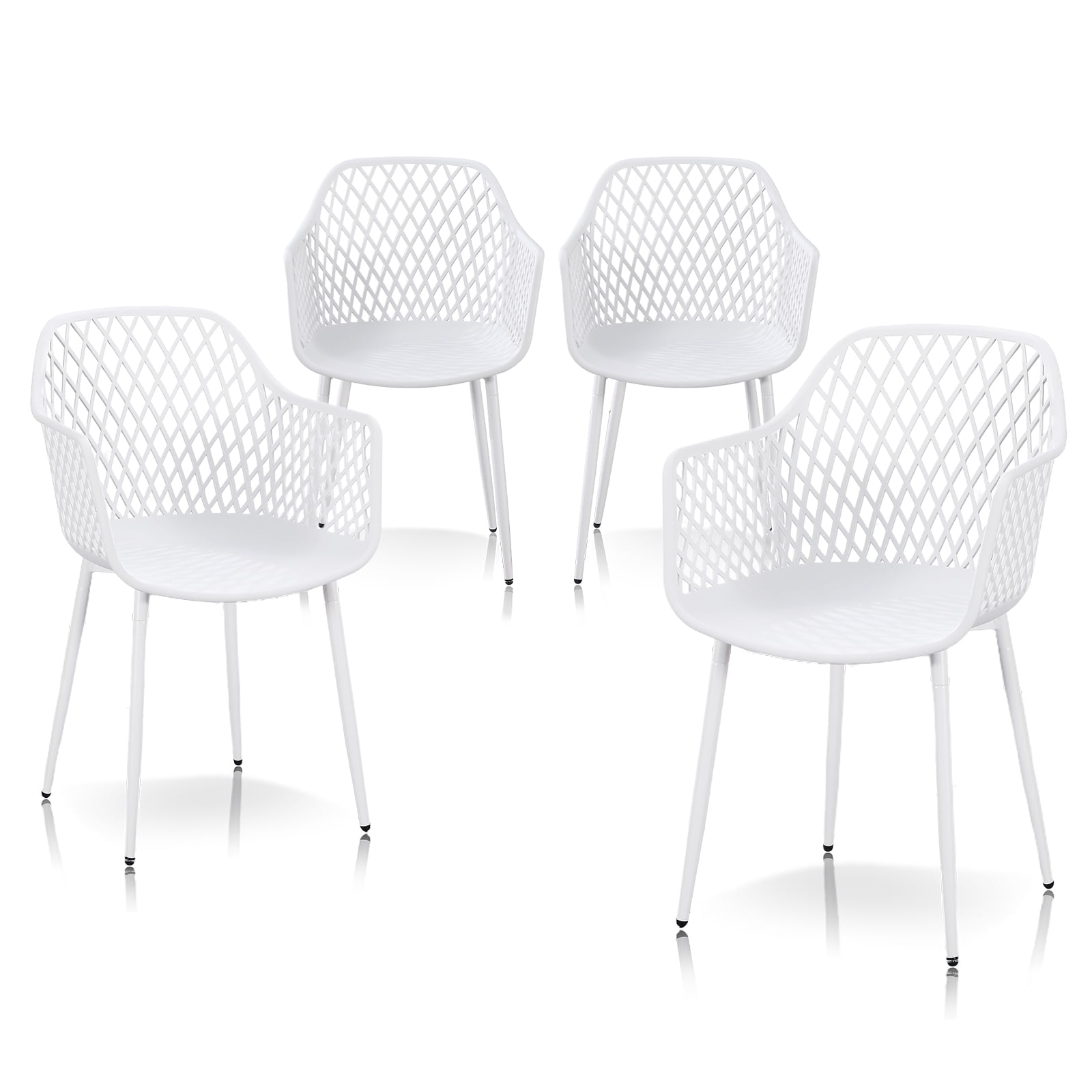 Dining Chairs with Arms, Modern Hollow Back Design Patio Dining Chairs ...