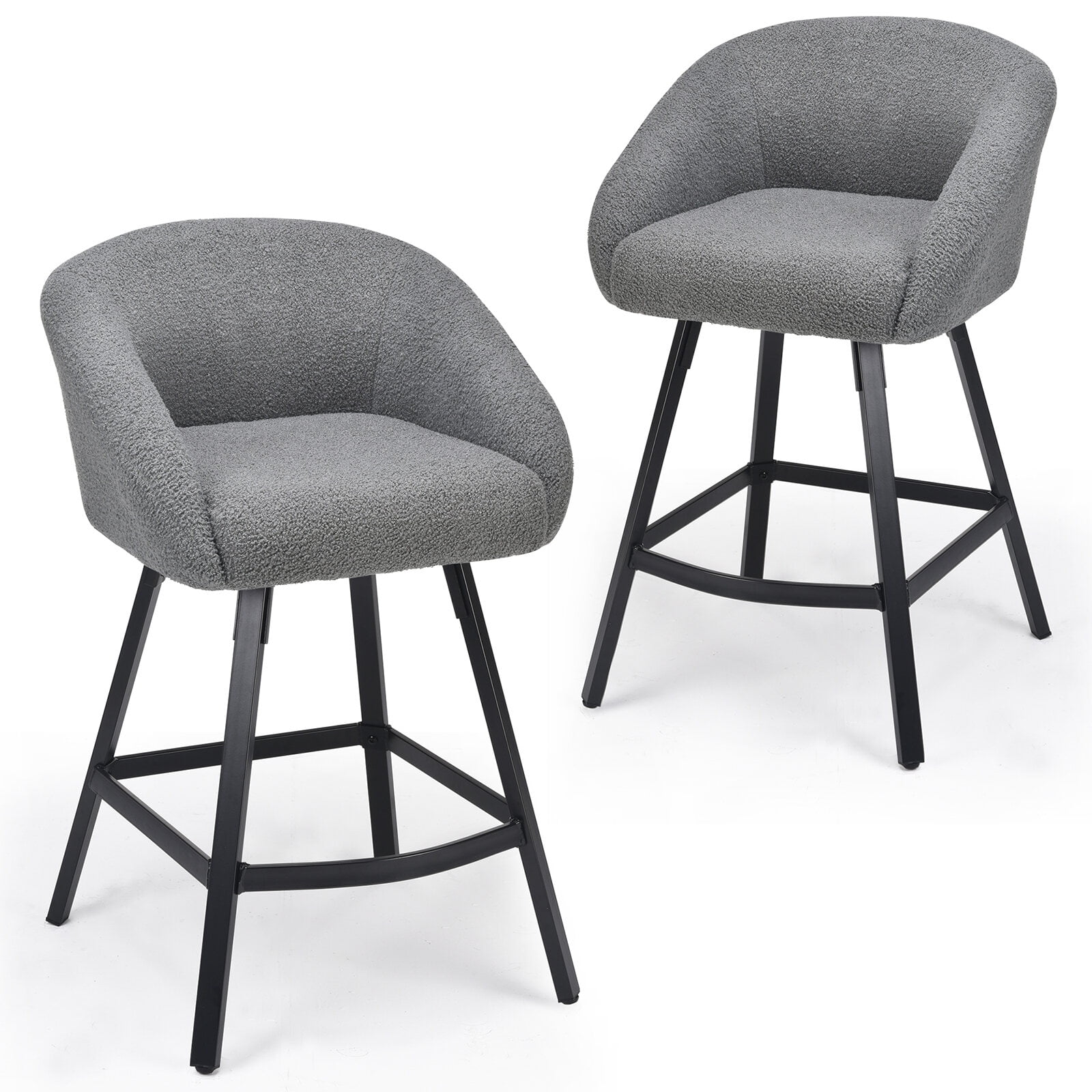 Dining Chairs Bar Stools Set of 2,Upholstered Bar Stool with Back, 27 ...