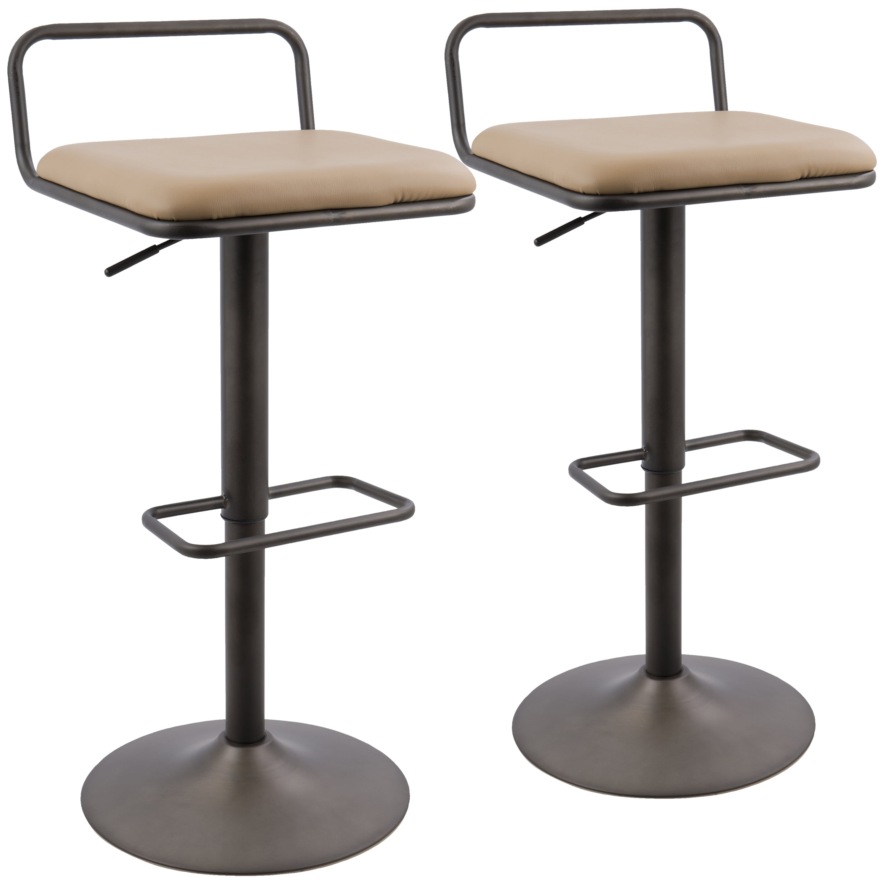 Dining Chairs Beta Industrial Barstool in Antique and Camel Faux ...