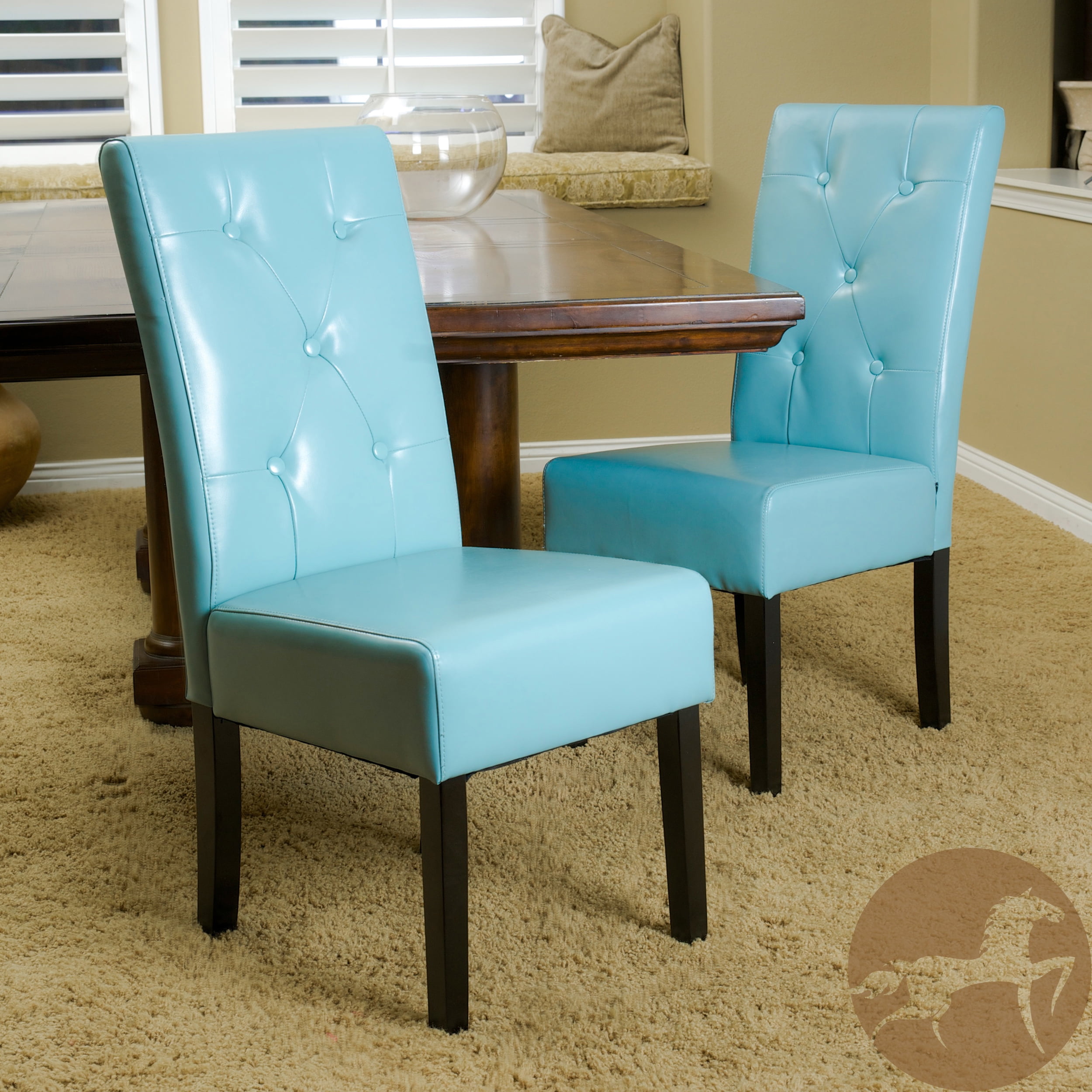 Dining Chairs, CARTER 5-TUFT KD DINING CHAIR( SET OF 2 ), Teal Blue ...