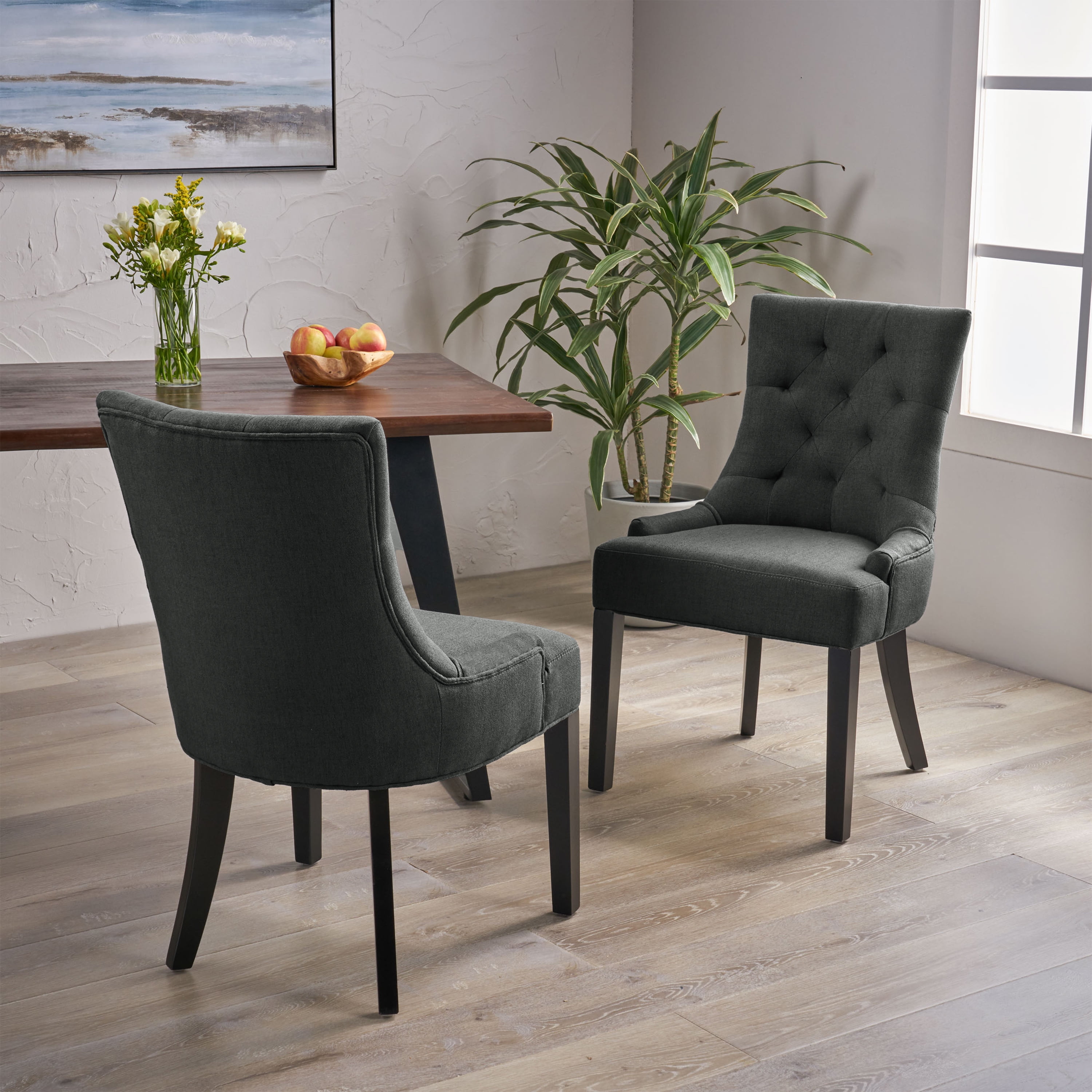 Dining Chairs, CHENEY DINING CHAIR - KD MP2(set of 2), Dark Gray Dining ...