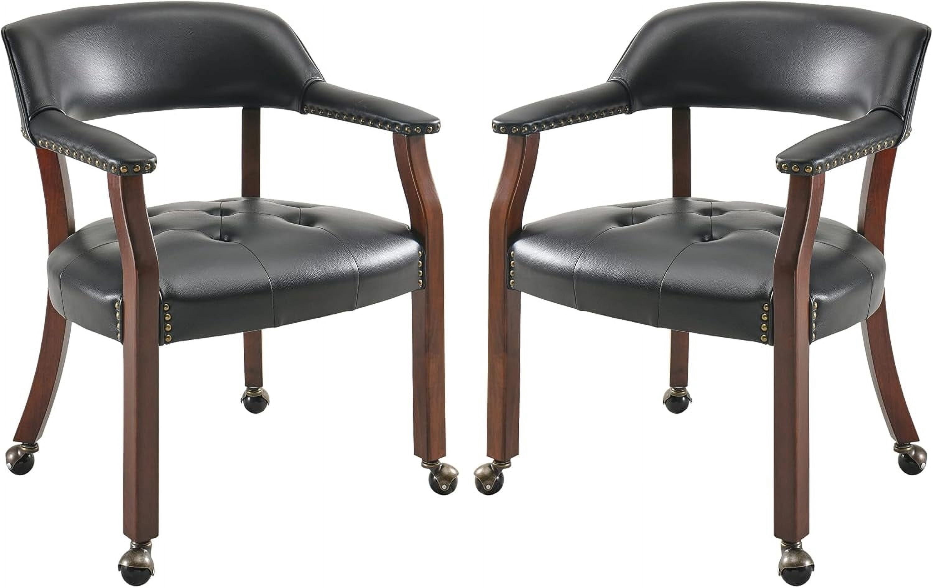 Dining Chairs with Casters and Arms Large Rolling Dining Chairs with ...