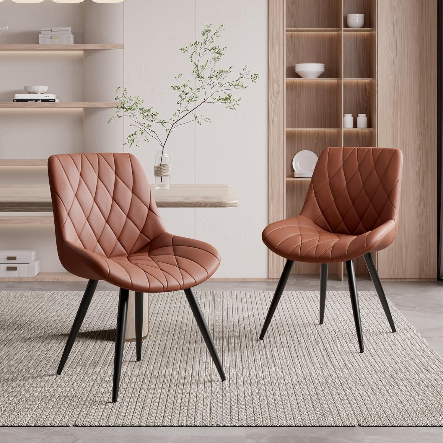 Dining Chairs Comfy Dining Room Chairs with Thick & Padded Backrest Mid ...