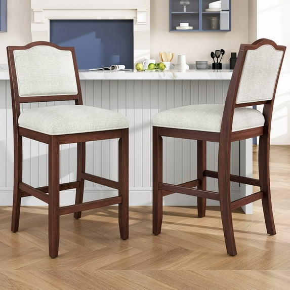 Dining Chairs Counter Height Bar Stools Set of 2 - Rustic 2 Pack Bar ...