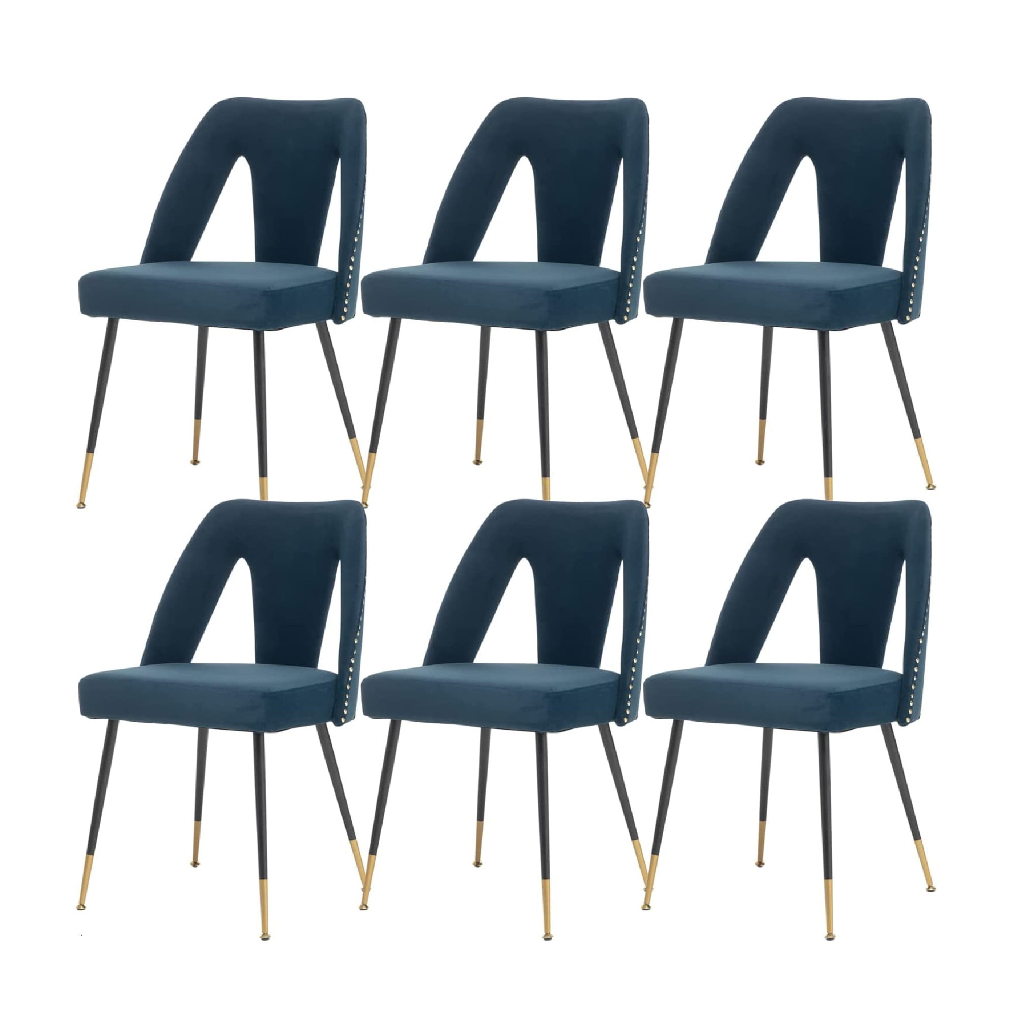 Dining Chairs Cushion Seat Back with Metal Legs Kitchen Dining Room ...