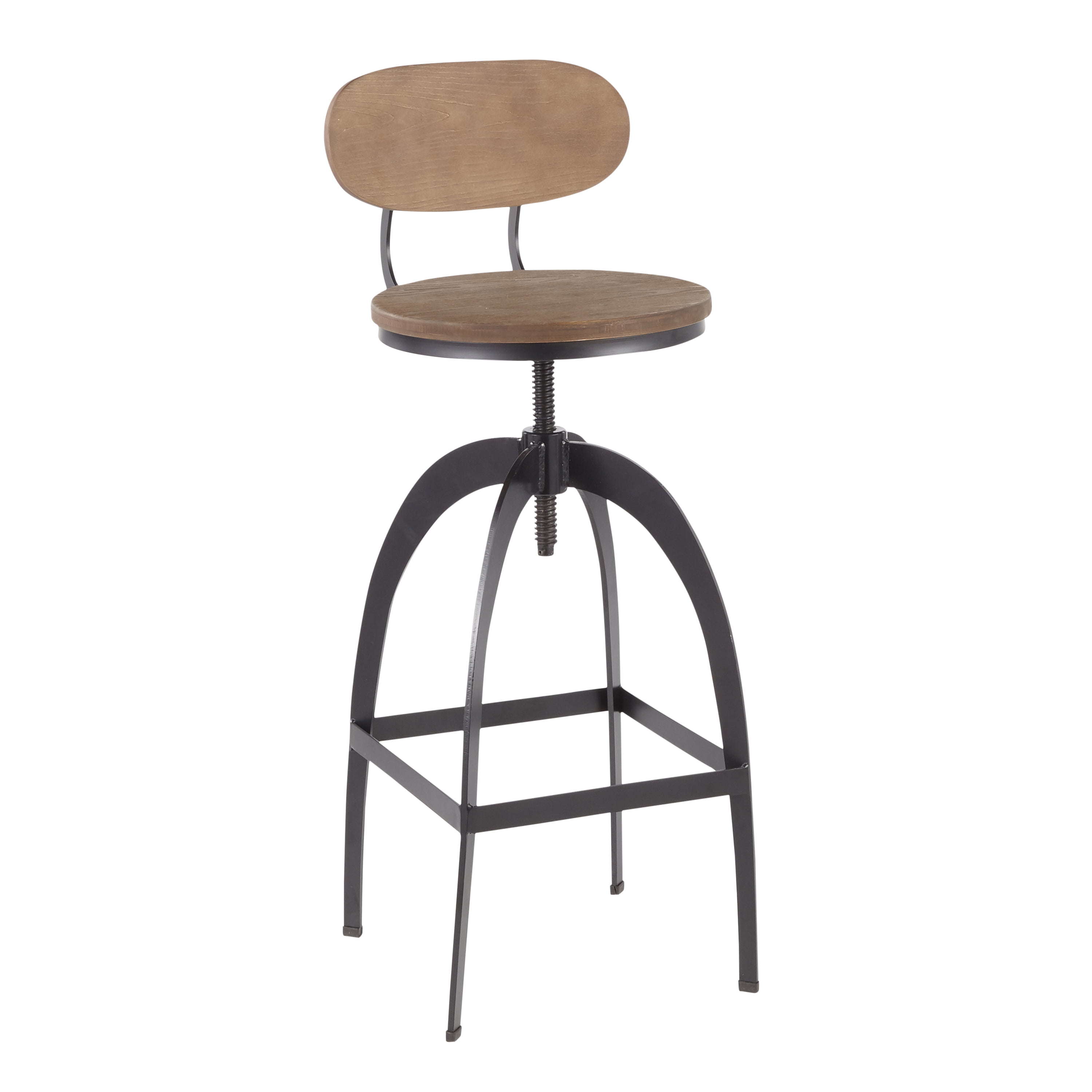 Dining Chairs Dakota Industrial Mid-Back Barstool in Black Metal and ...