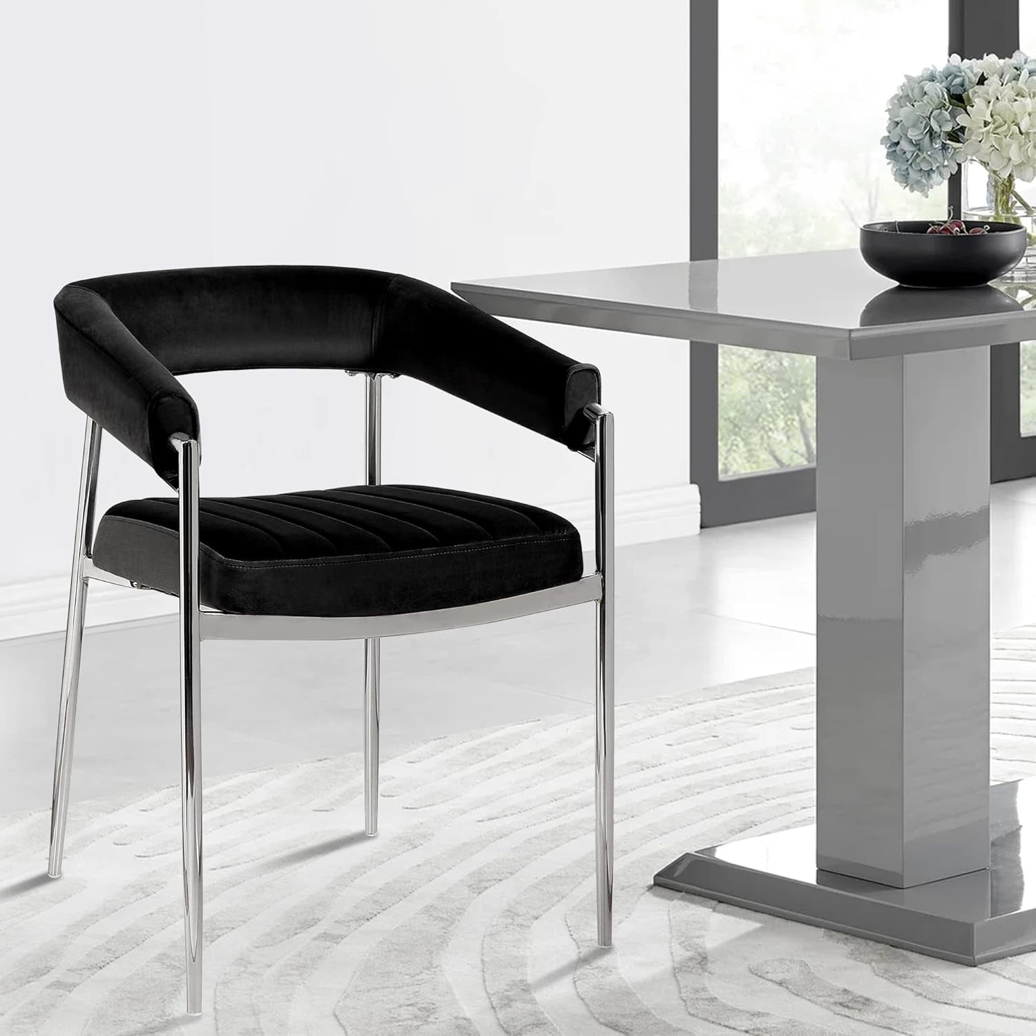 Dining Chairs Dining Room Chairs with Arms and U-Shape Backrest Mid ...