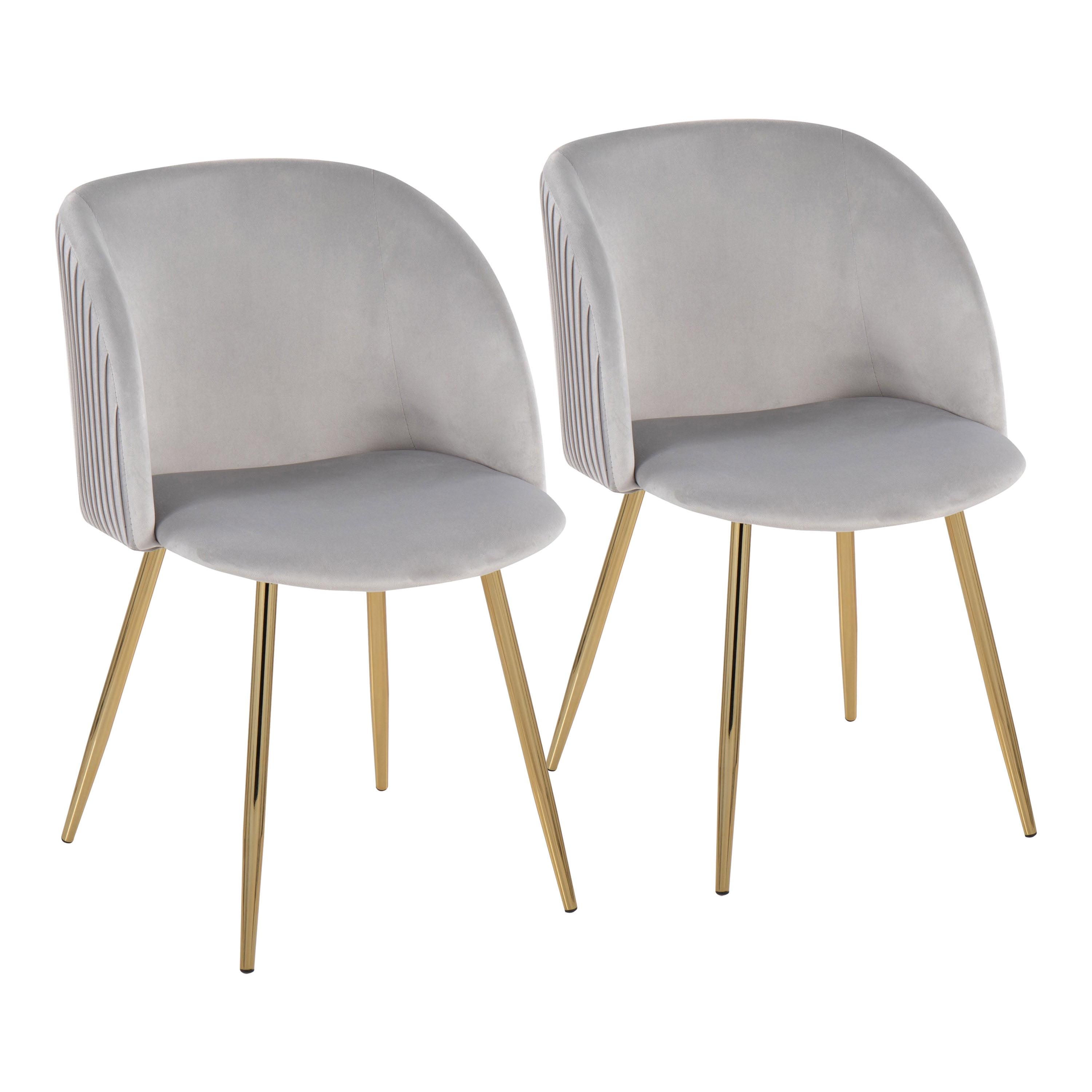 Dining Chairs Fran Pleated Contemporary Chair in Gold Metal and Pleated ...