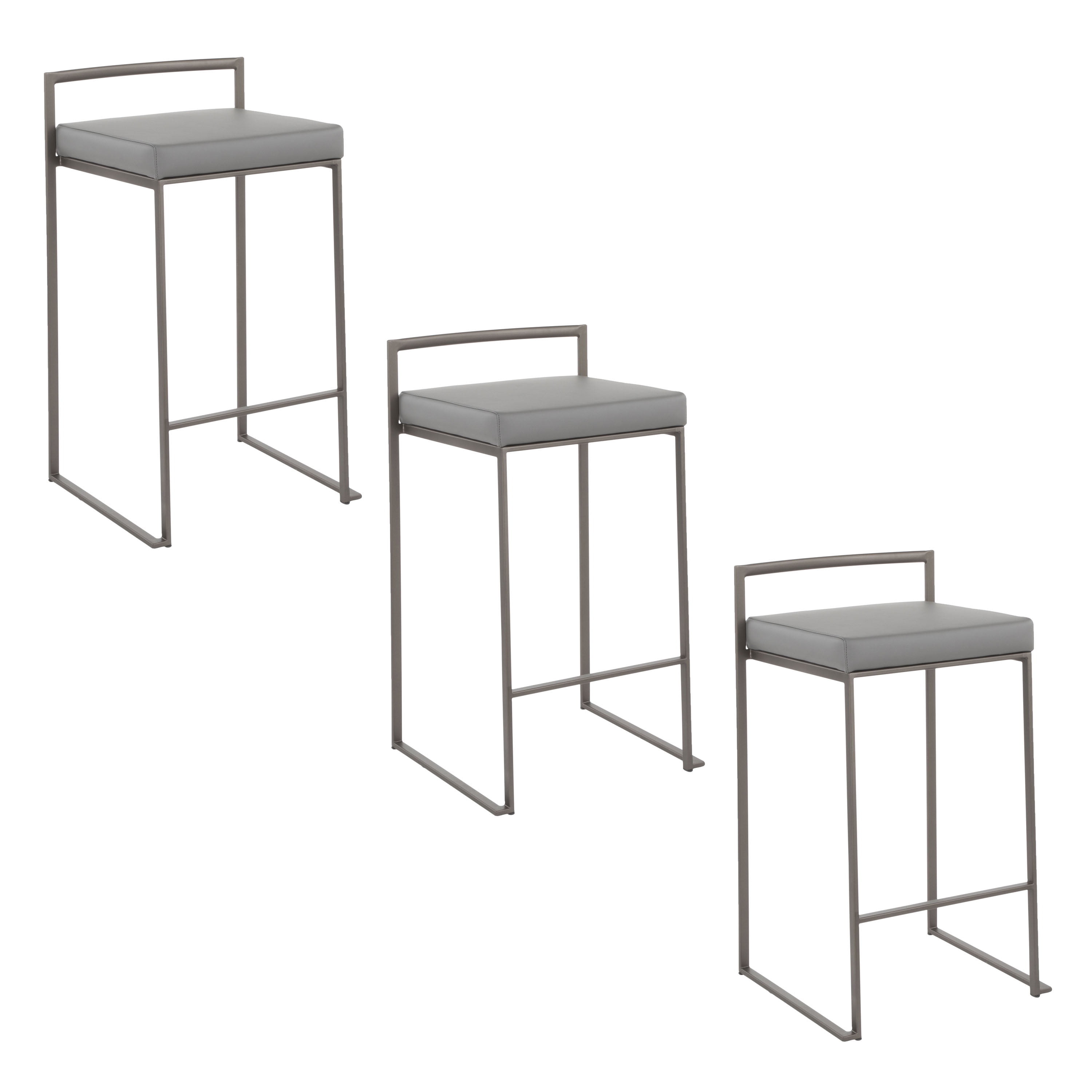 Dining Chairs Fuji 26" Industrial Stackable Counter Stool in Antique ...