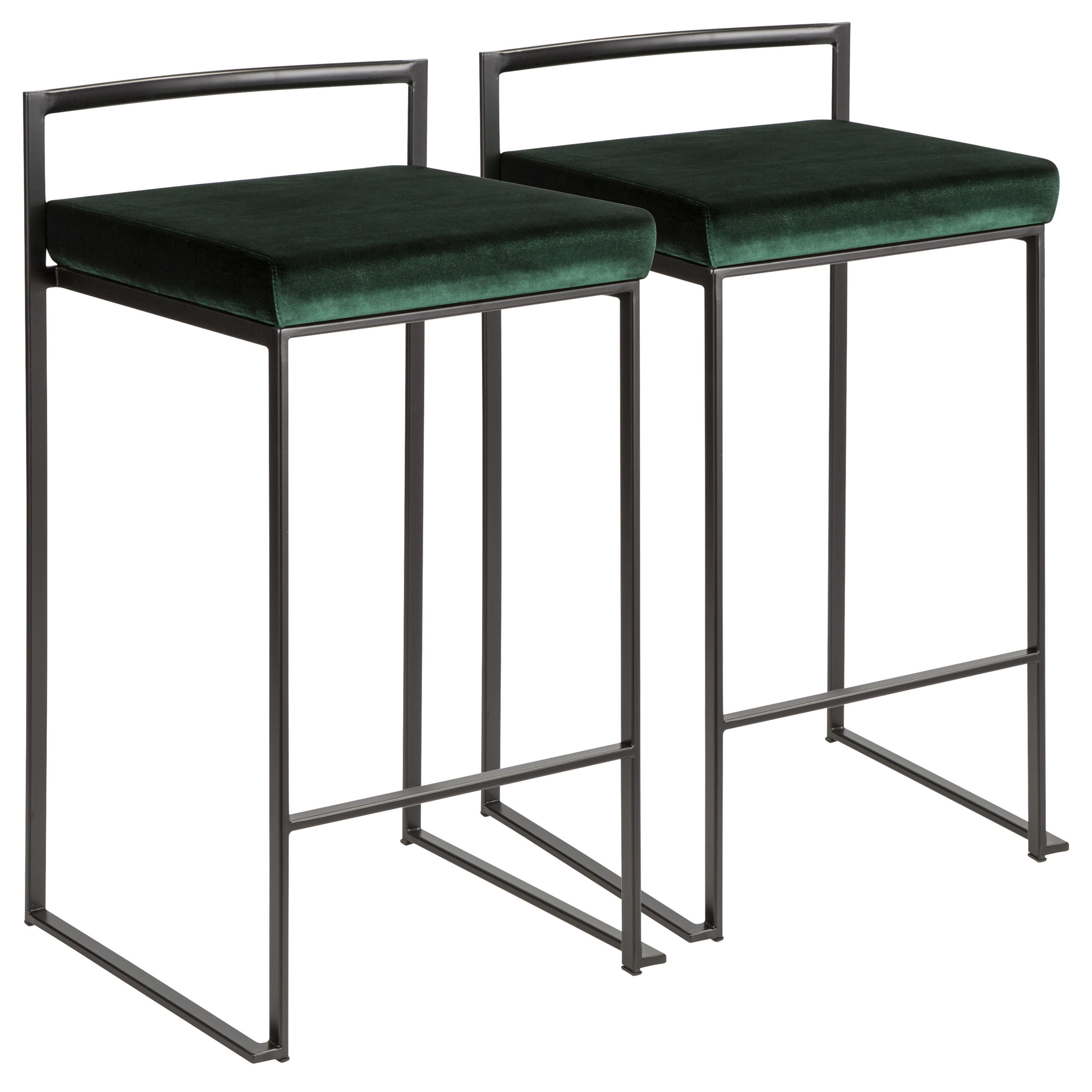 Dining Chairs Fuji Contemporary Stackable Counter Stool in Black with ...