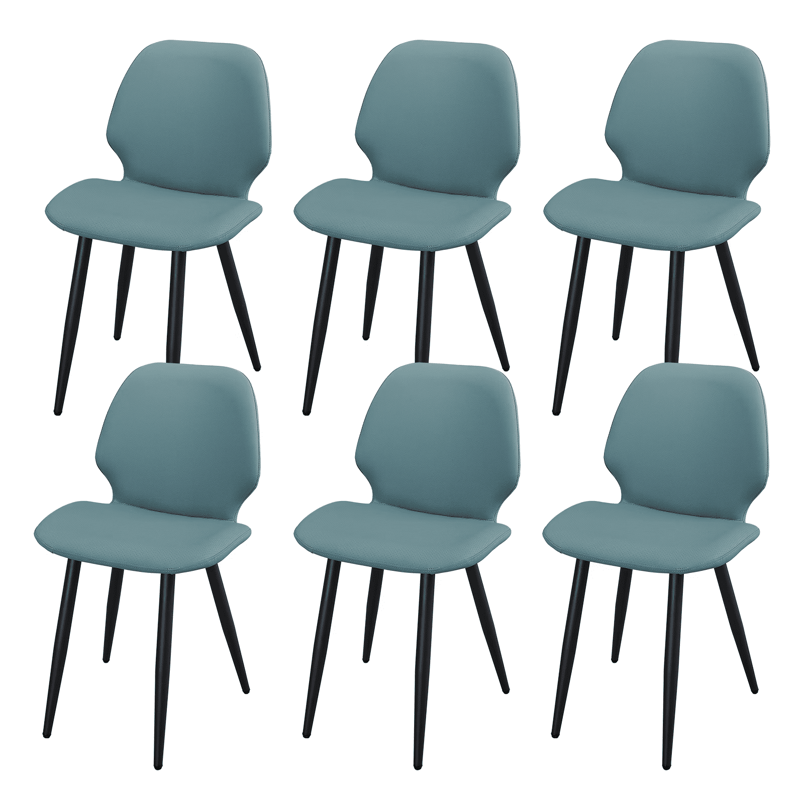 Dining Chairs Green Leather Dining Chair with Metal Legs, Shell Shape ...