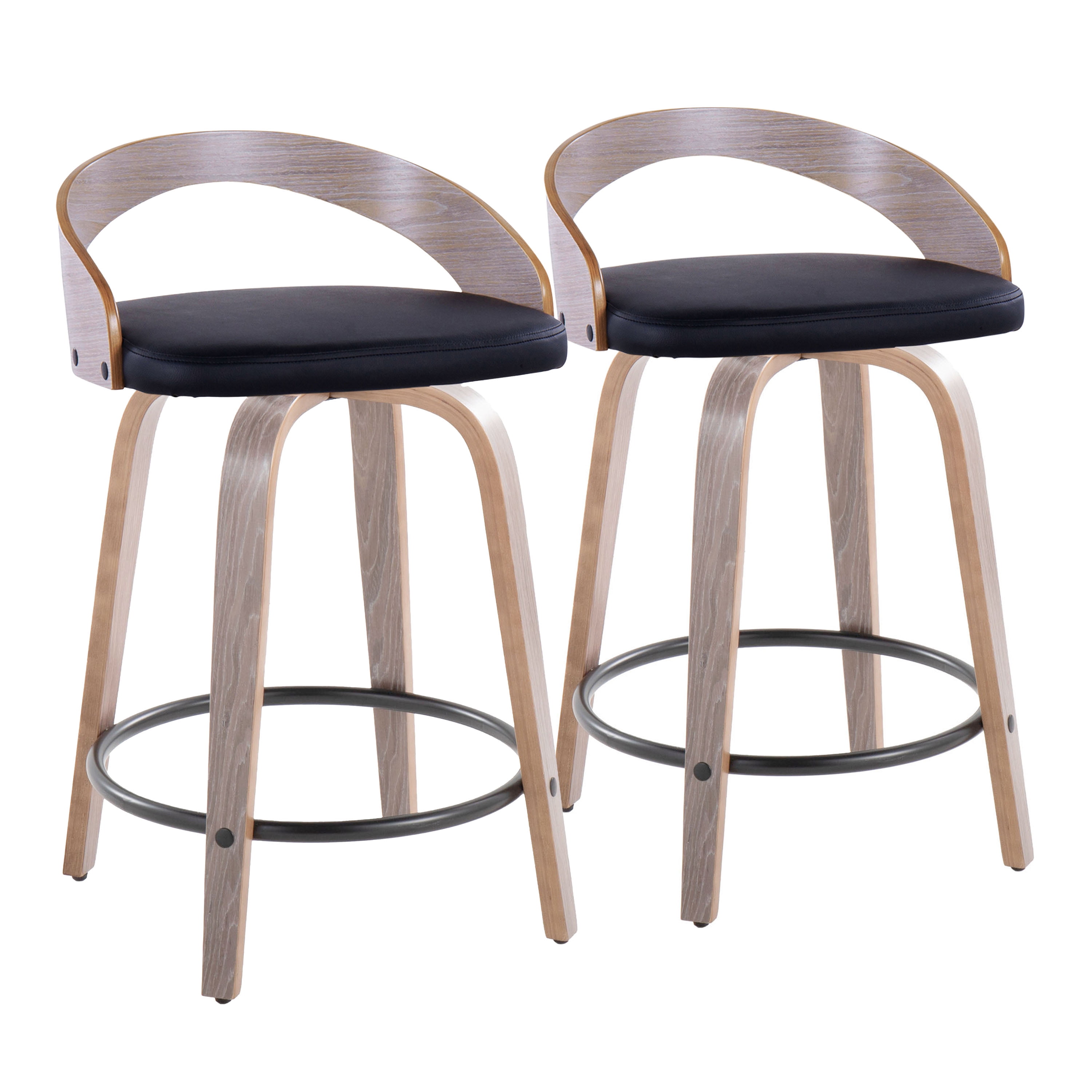 Dining Chairs Grotto 24" Contemporary Fixed-Height Counter Stool with ...
