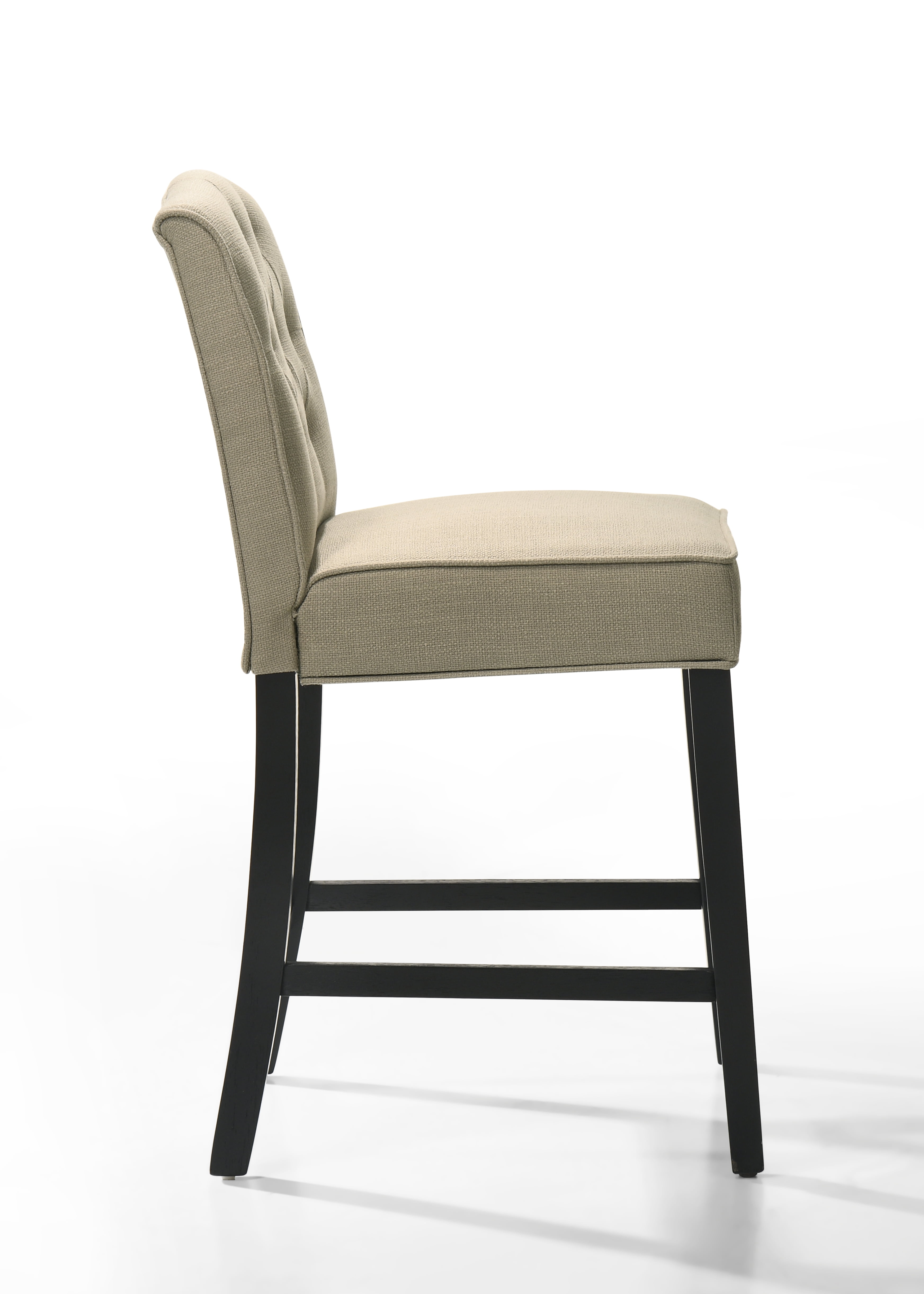 Dining Chairs Jasper Set of 2 Beige Fabric Counter Height Chairs with ...