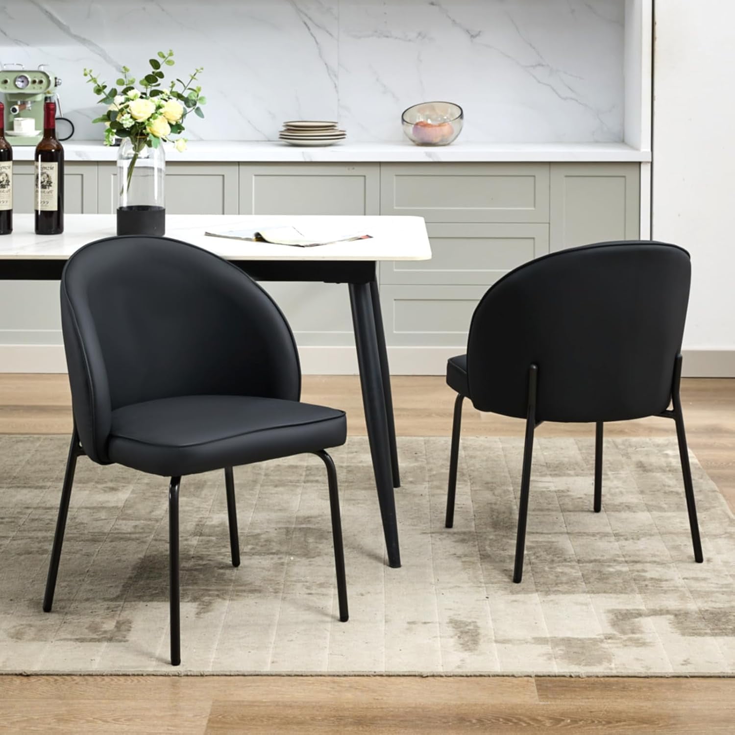 Dining Chairs Leather Dining Room Chairs Upholstered Dining Chair with ...