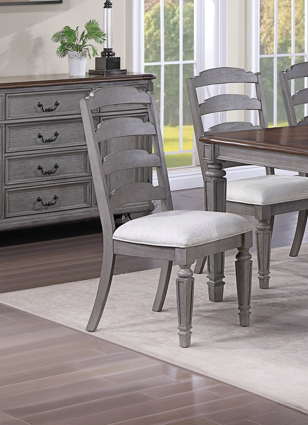 Dining Chairs Light Grey Contemporary Style Side Chairs Set of 2pc ...