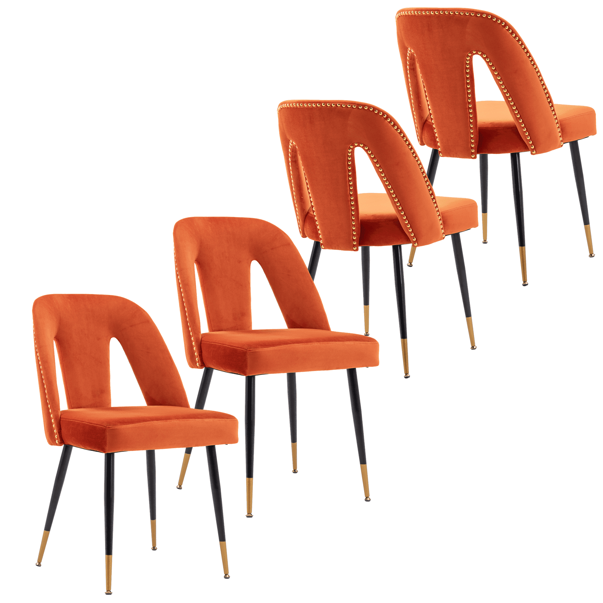 Elegant Modern Dining Chairs, Velvet Upholstered Accent Side Chairs ...