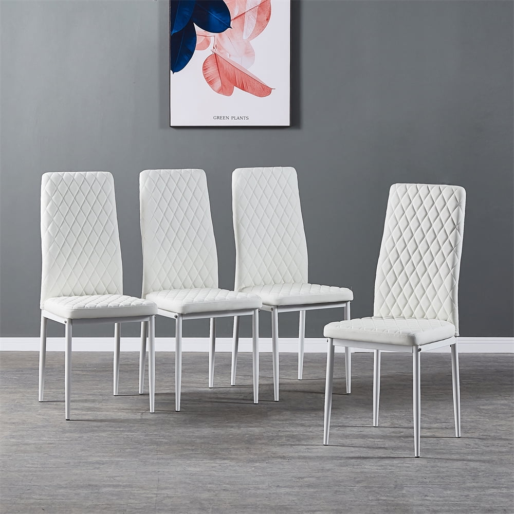 Dining Chairs, Modern Minimalist Fireproof Leather Upholstered Dining ...