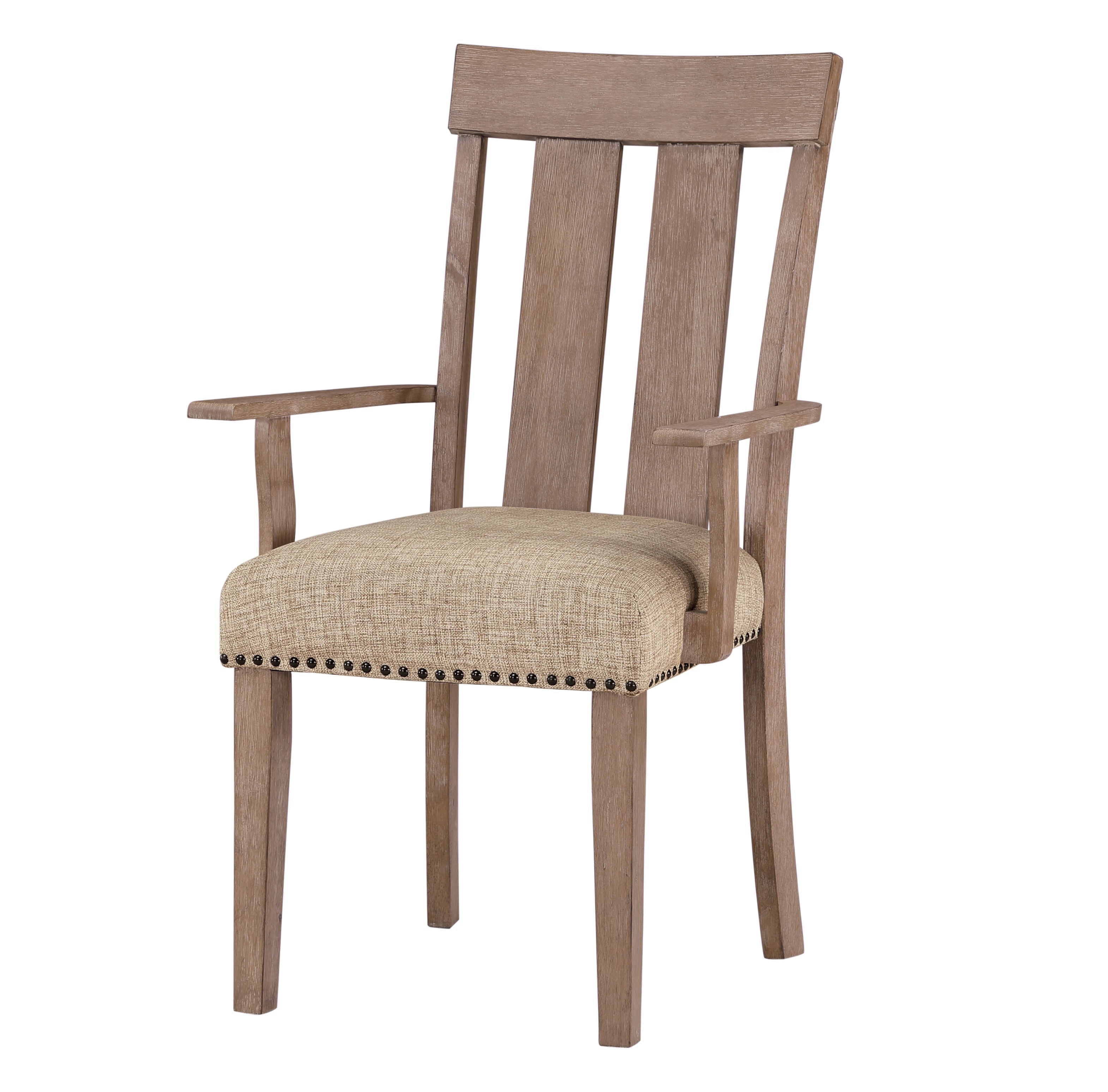 Dining Chairs Nathaniel Fabric & Maple Finish Arm Chair (Set of 2),Dining Room Seating - Walmart.com