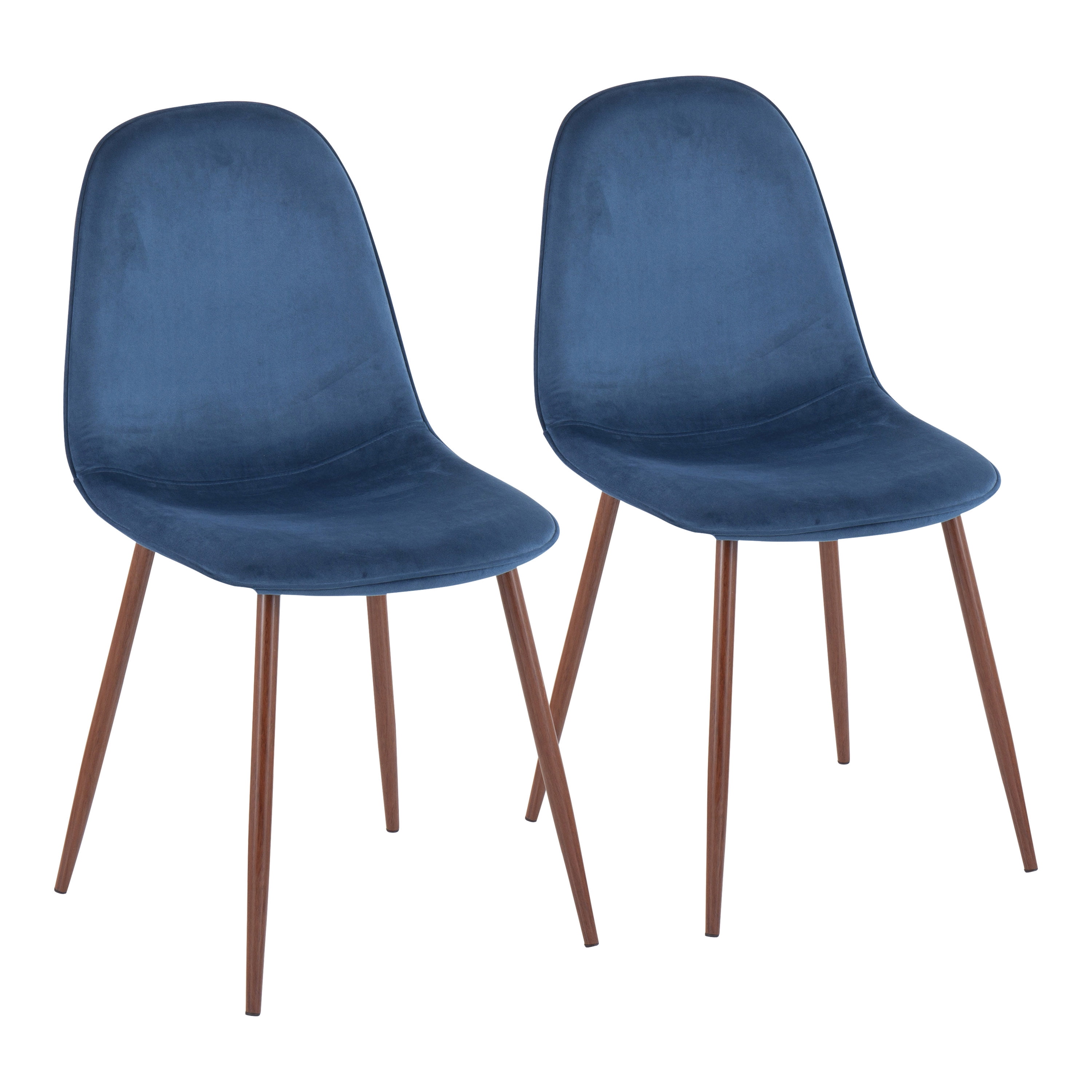 Dining Chairs Pebble Contemporary Chair in Walnut Metal and Blue Velvet ...