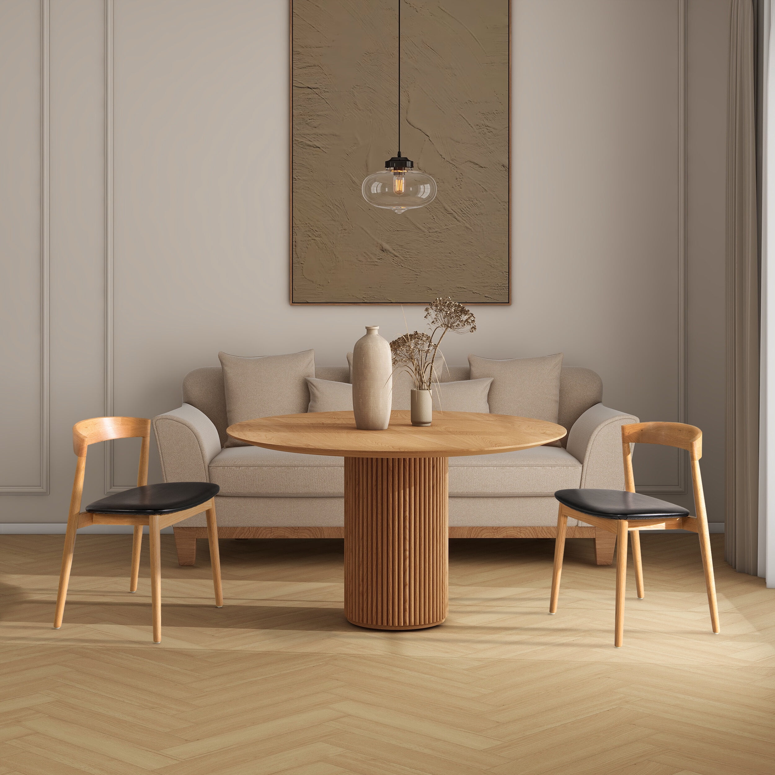 Dining Chairs Raven 20.5" Stacking Sculpted Oak Wood Dining Chair, Warm ...