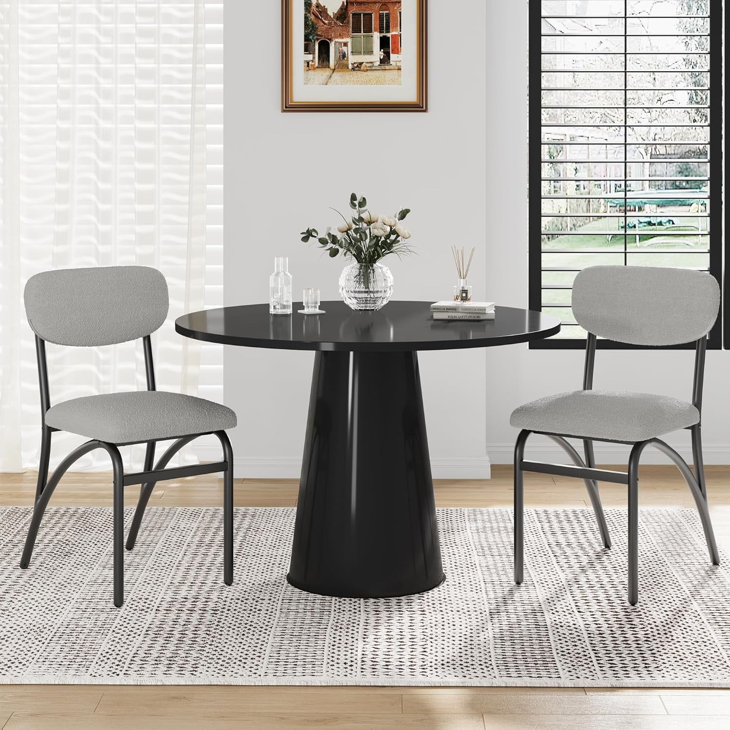 Dining Chairs Set of 2/4, Modern Fabric Upholstered Dining Room Chair ...