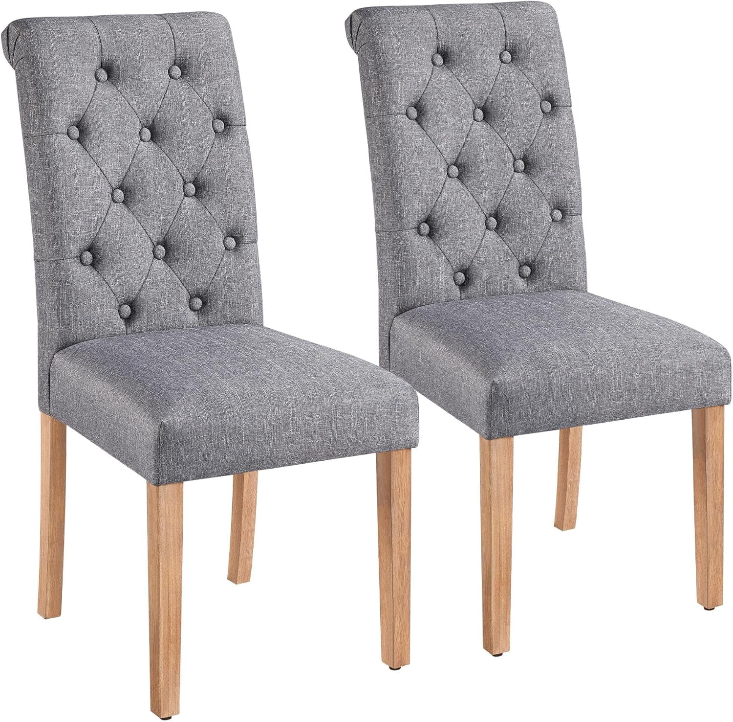 Dining Chairs Set of 2 Button Tufted Parsons Kitchen Chairs Upholstered ...