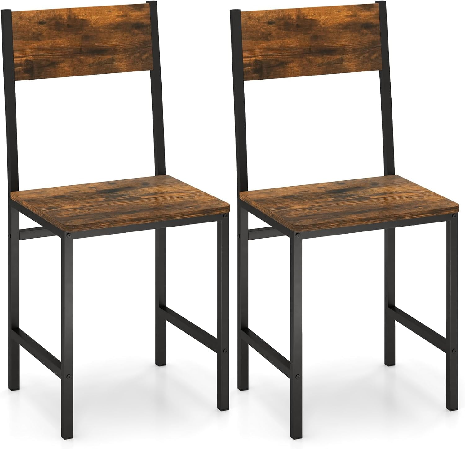 Dining Chairs Set of 2, Industrial Kitchen Chairs with Metal Legs ...