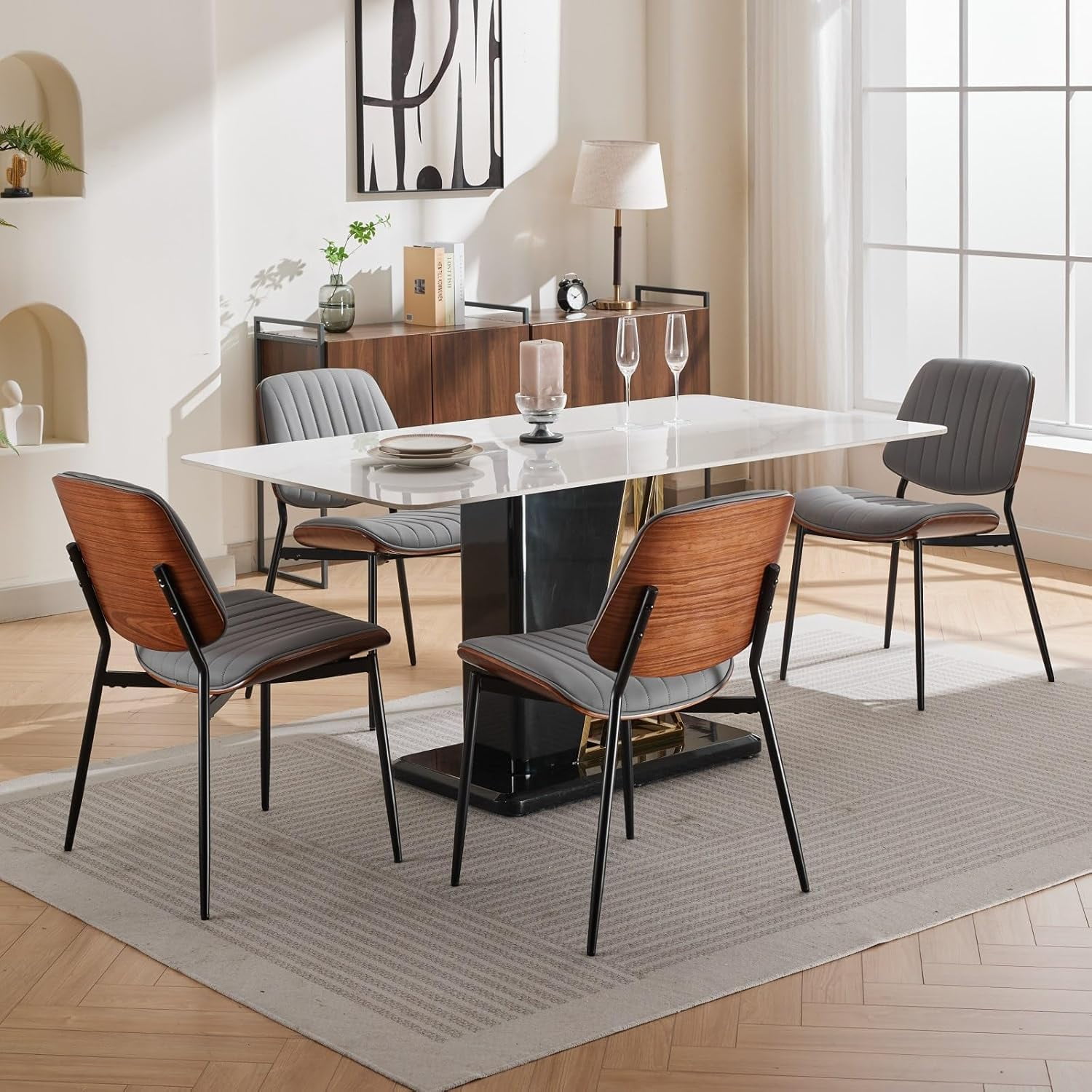 Dining Chairs Set of 2 Mid Century Modern Accent Dining Room and ...