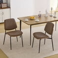 Dining Chairs Set of 2 Mid Century Modern Retro Faux Leather Chairs ...