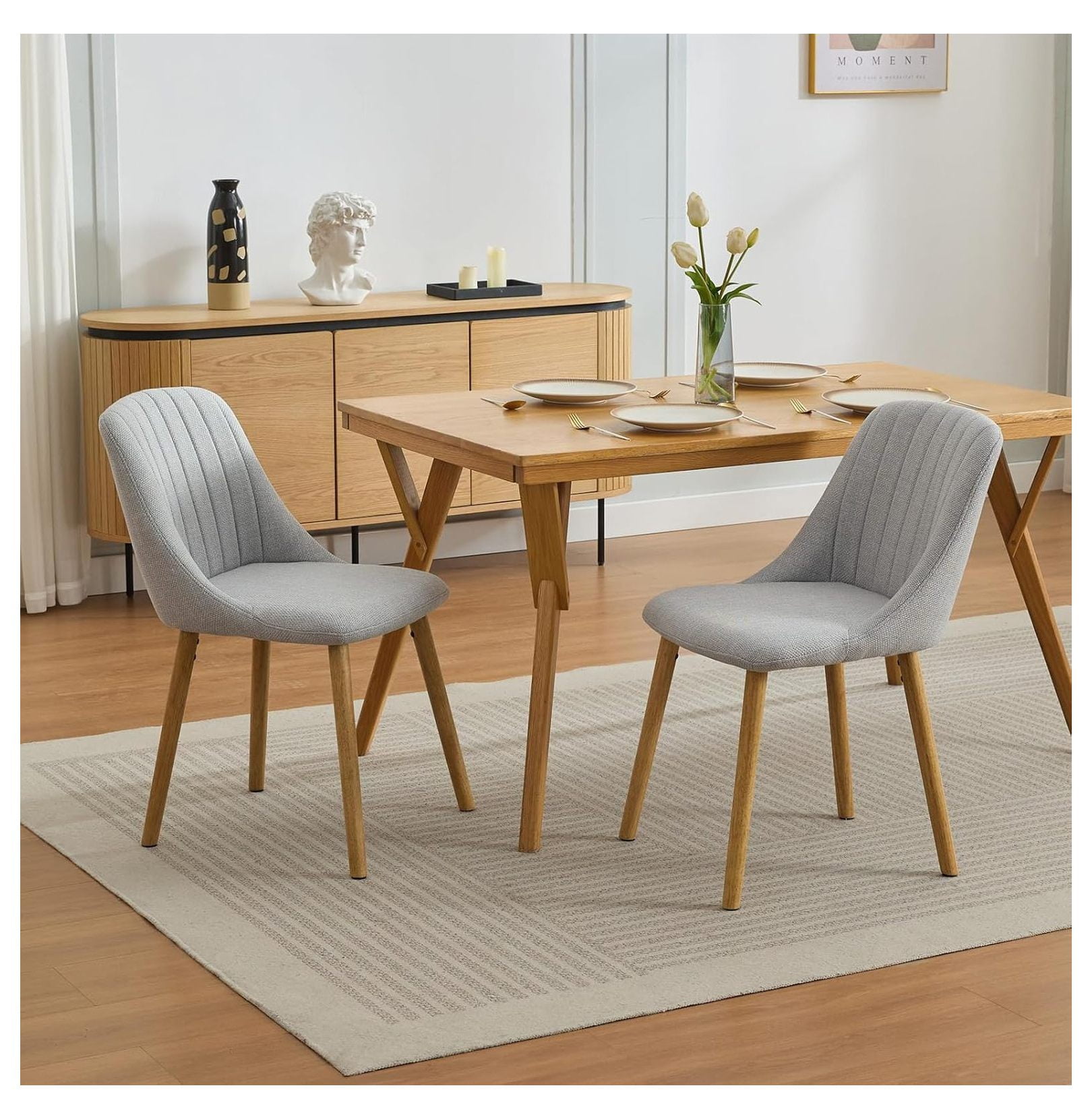 Dining Chairs Set of 2,Modern Fabric Upholstered Kitchen Side Chairs ...