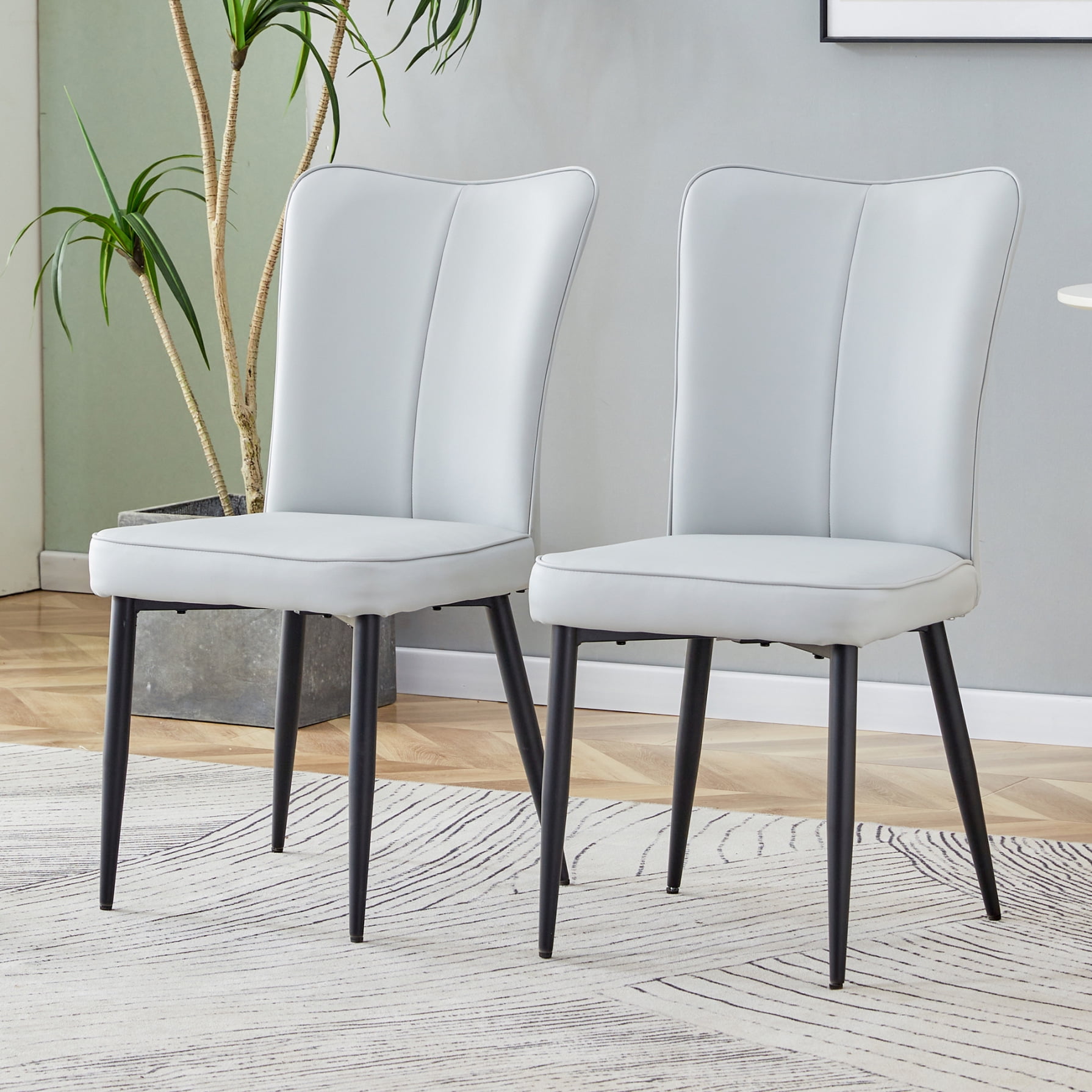 Dining Chairs Set of 2,Modern PU Leather Kitchen Dining Room Chairs ...