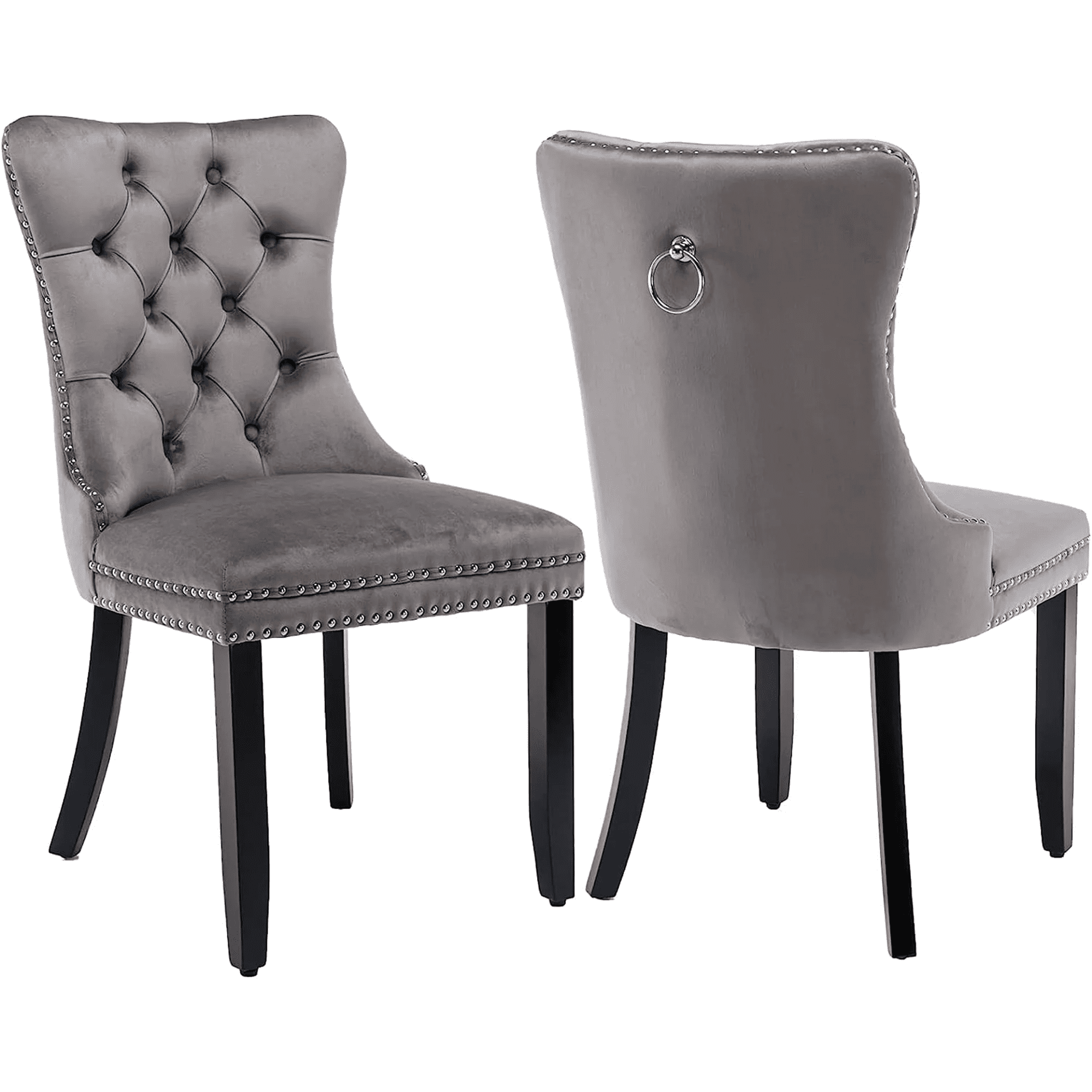Dining Chairs Set of 2, Upholstered High-End Tufted Dining Room Chair ...
