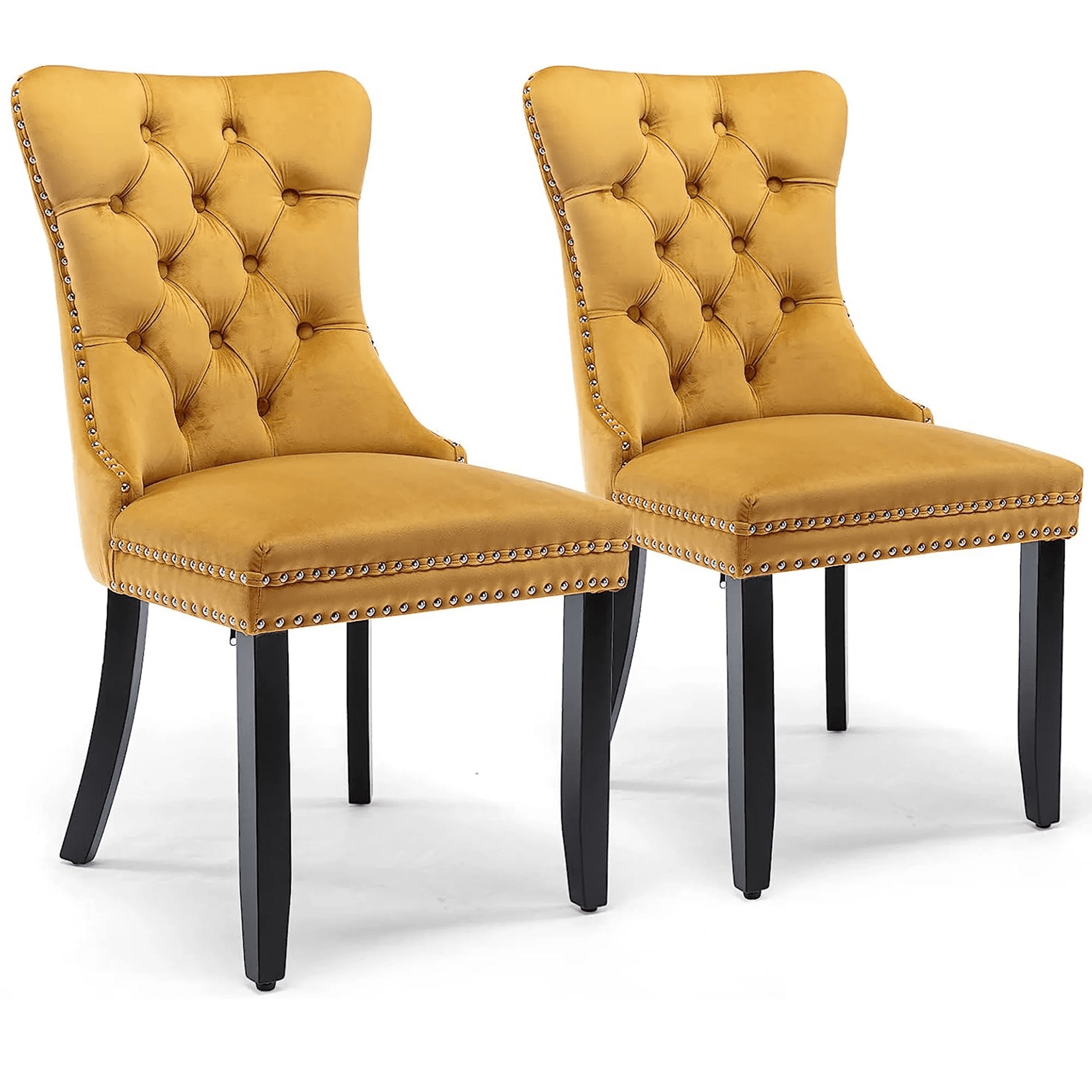 Dining Chairs Set of 2, Upholstered High-End Tufted Dining Room Chair ...