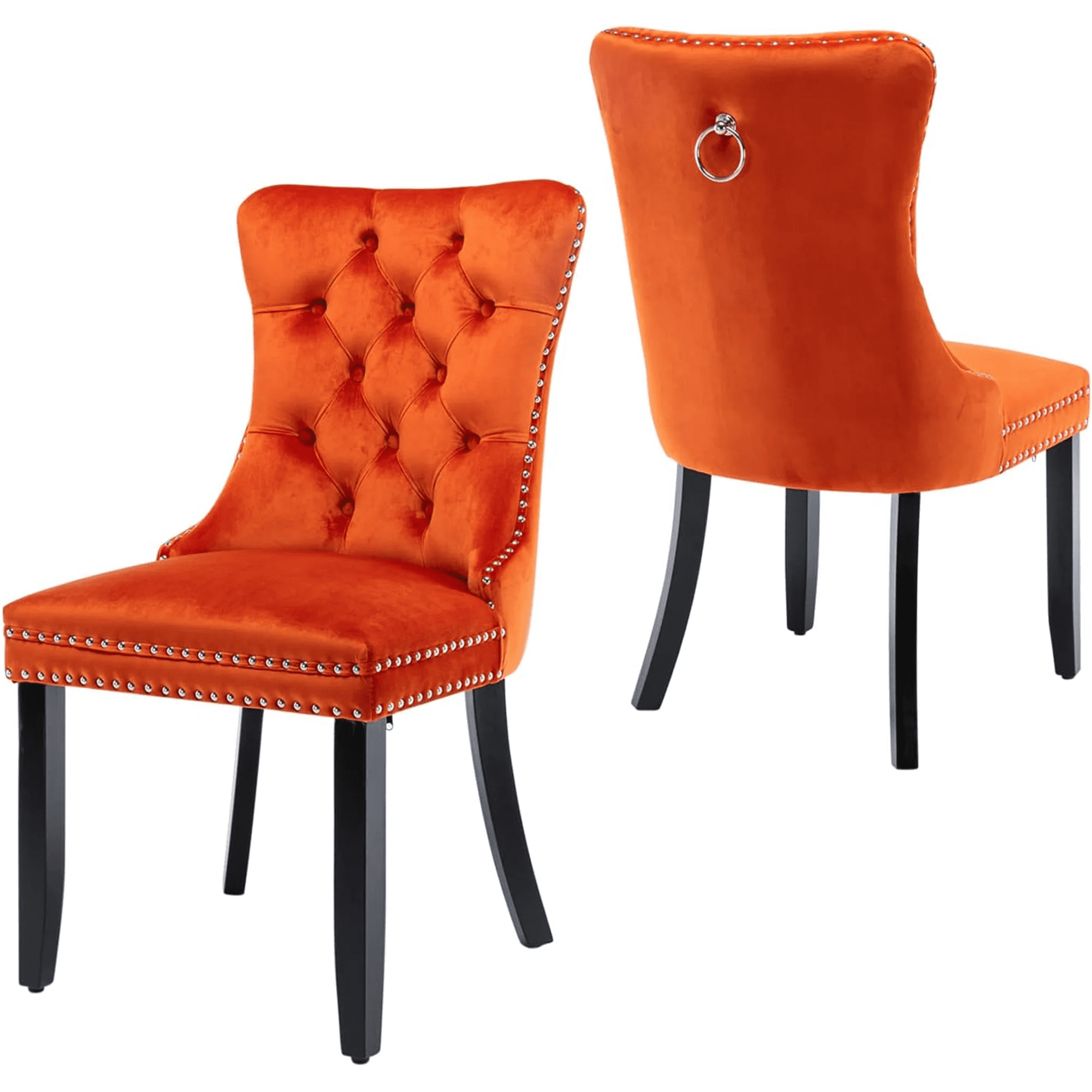 Dining Chairs Set of 2, Upholstered High-End Tufted Dining Room Chair ...