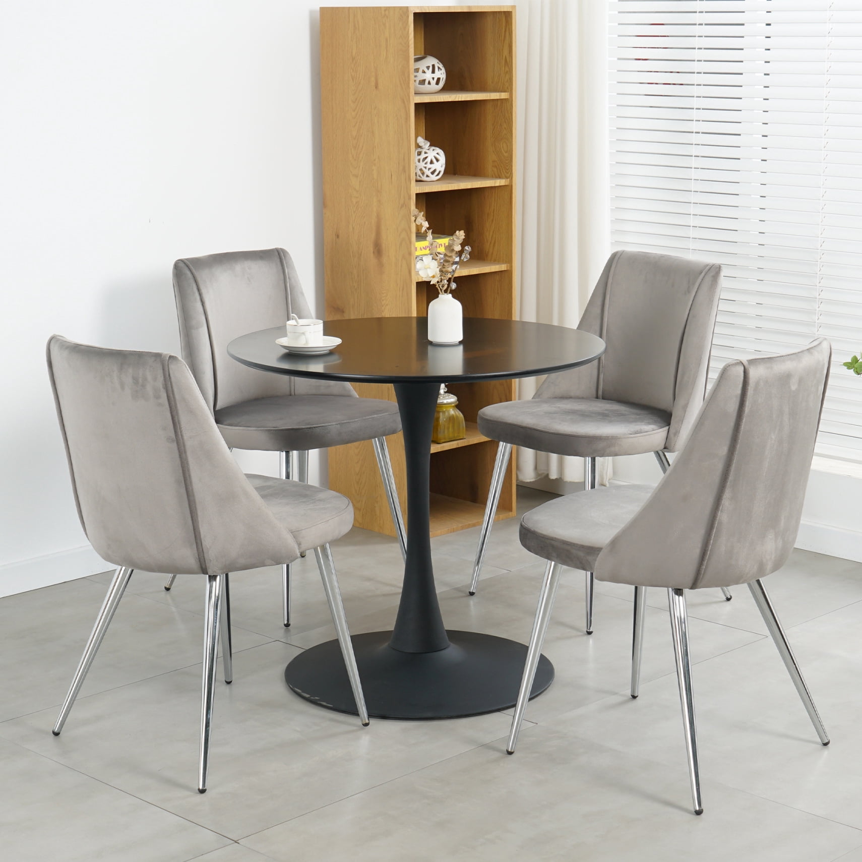 Dining Chairs Set of 4, Mid-Century Modern Dining Chairs, Velvet ...