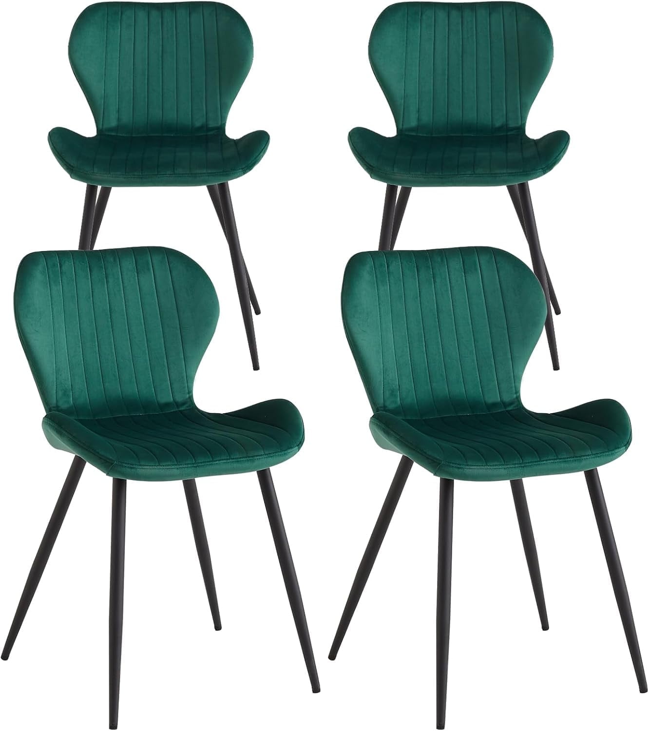 Dining Chairs Set of 4, Mid Century Modern Kitchen Chairs W/ Metal Legs ...