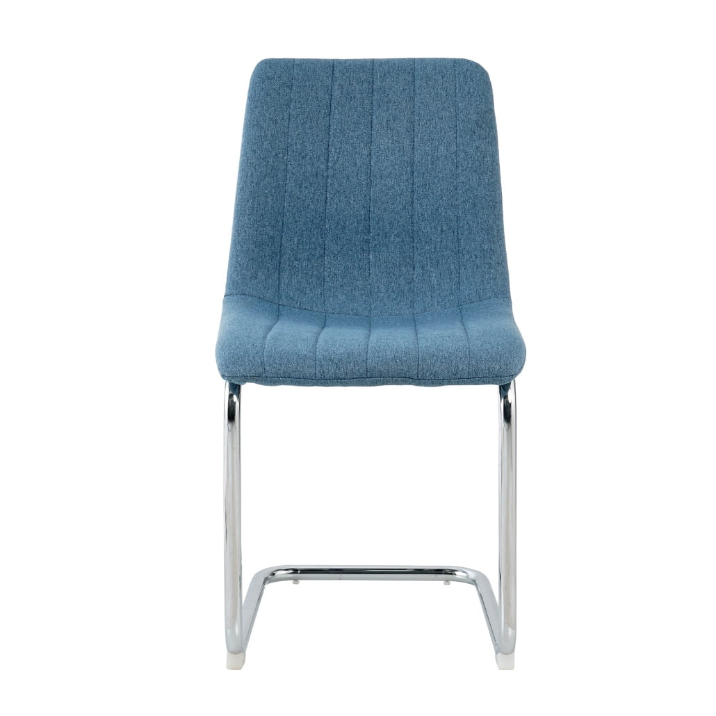 Dining Chairs Set of 4, Modern Linen Kitchen Chairs with C-shaped Metal ...