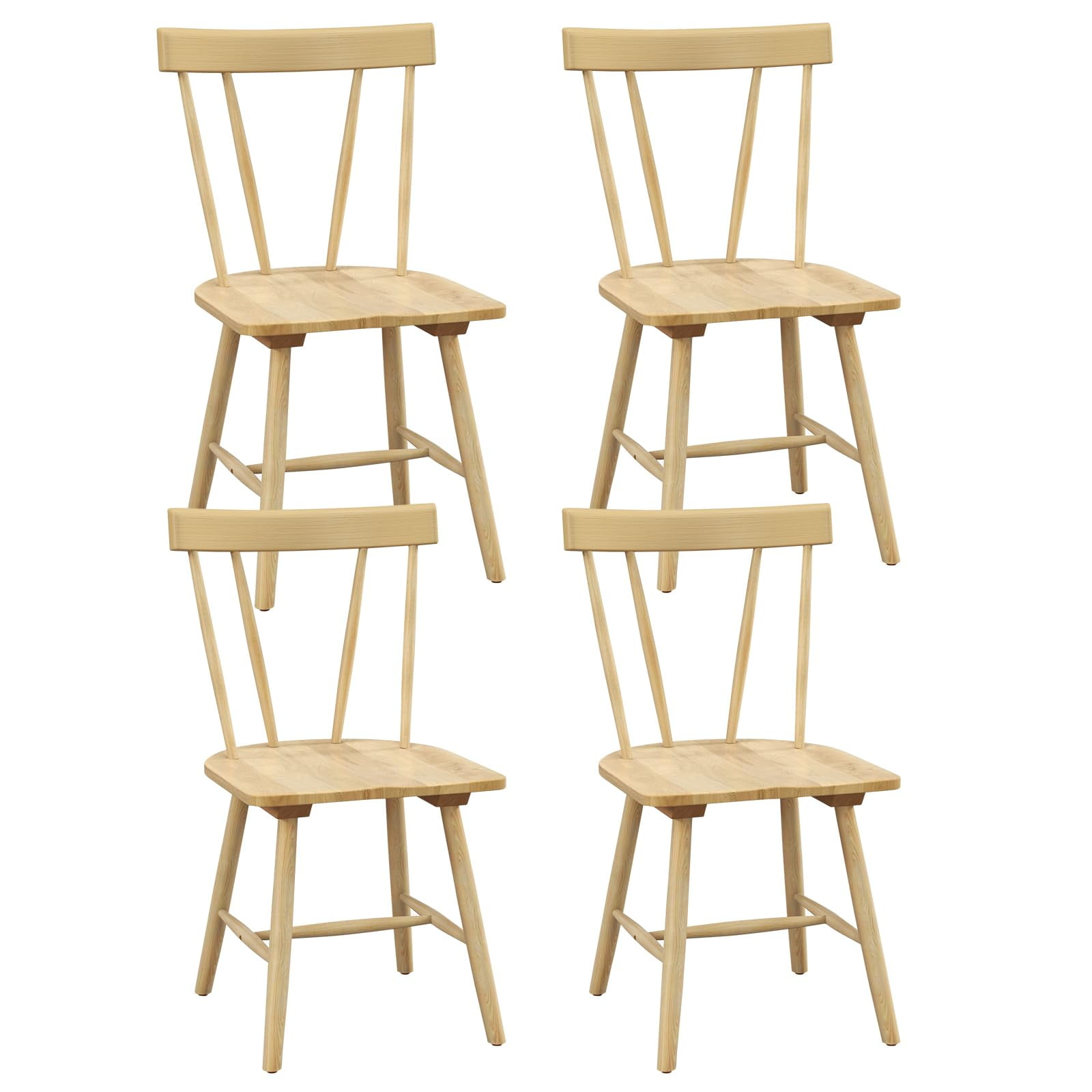Dining Chairs Set of 4, Windsor Dining Chairs with Ergonomic Spindle ...